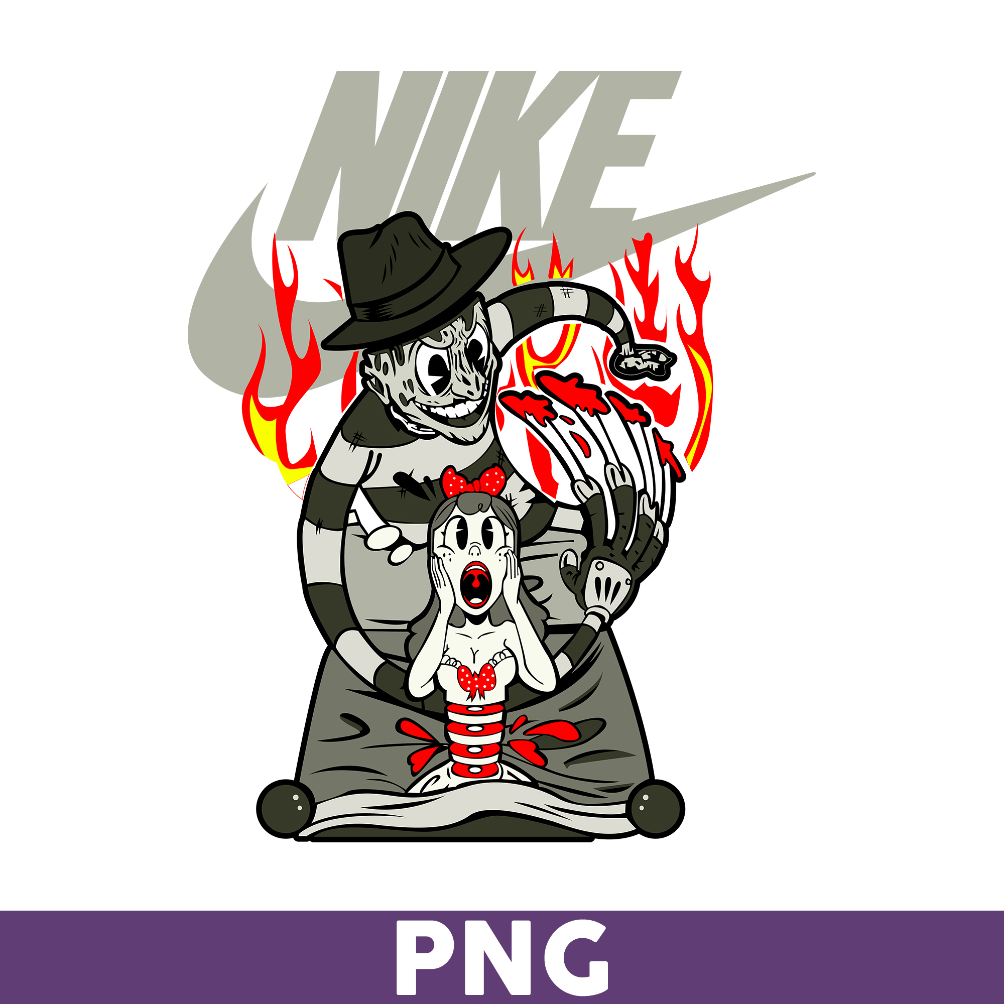 Freddy Krueger Nike Png, Horror Swoosh Png | Inspire Uplift