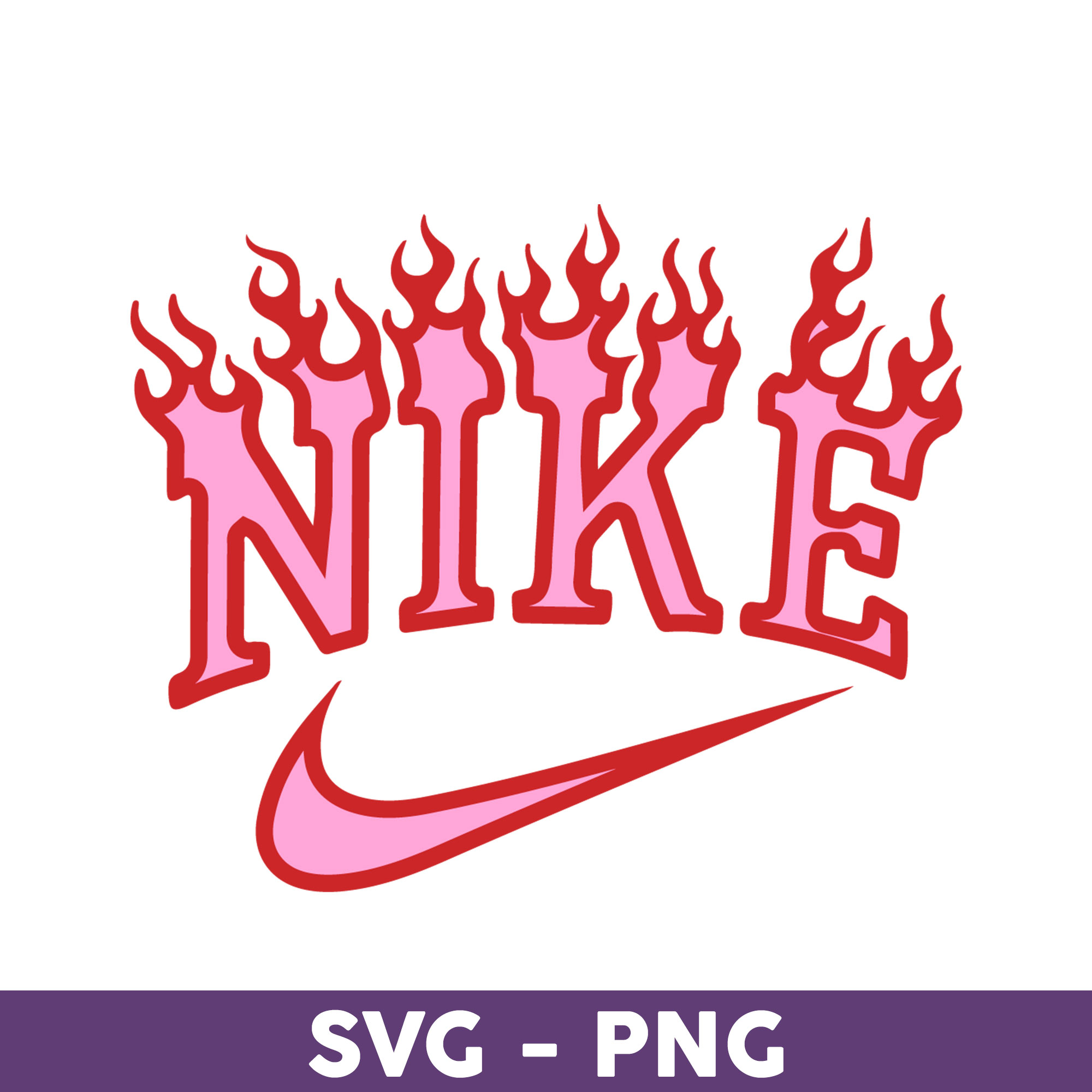 Nike Logo Valentine Pink Fire Svg, Nike Svg | Inspire Uplift