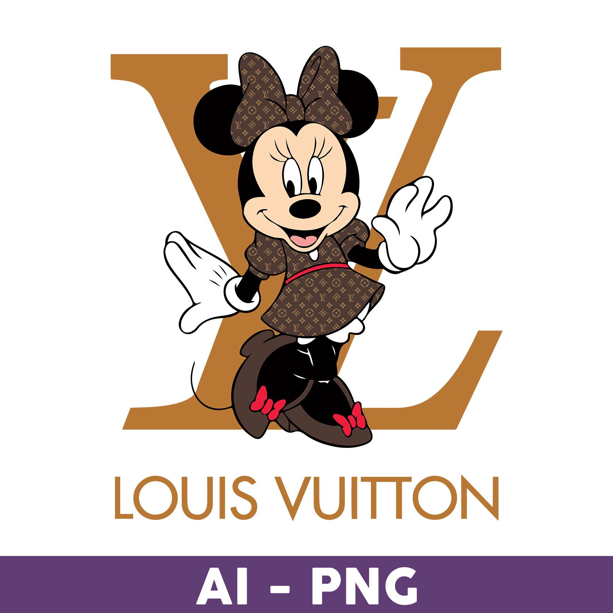 Minnie Mouse Louis Vuitton Png, Minnie Png - Inspire Uplift