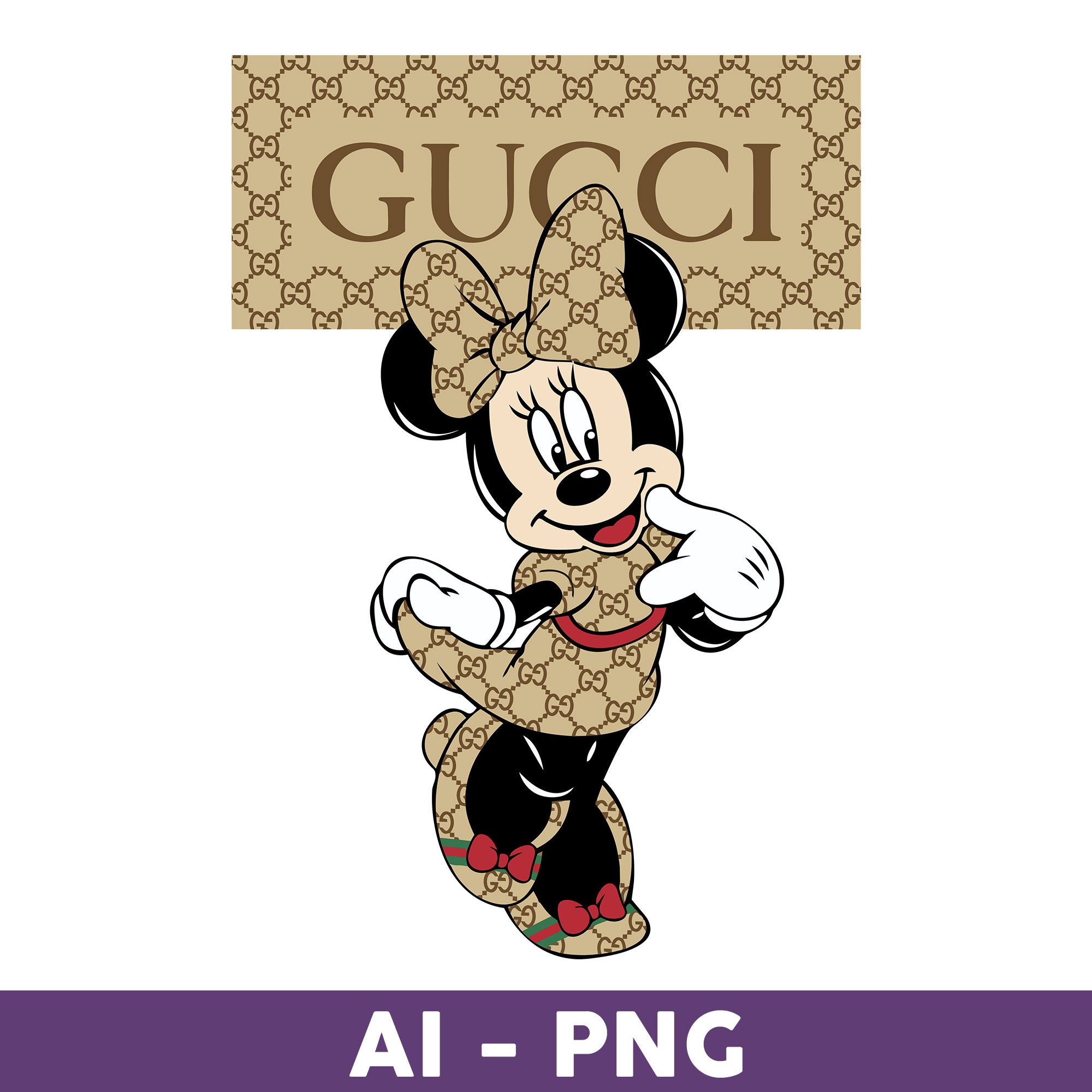 Gucci Minnie Mouse Png, Minnie Mouse Png, 6 - Inspire Uplift