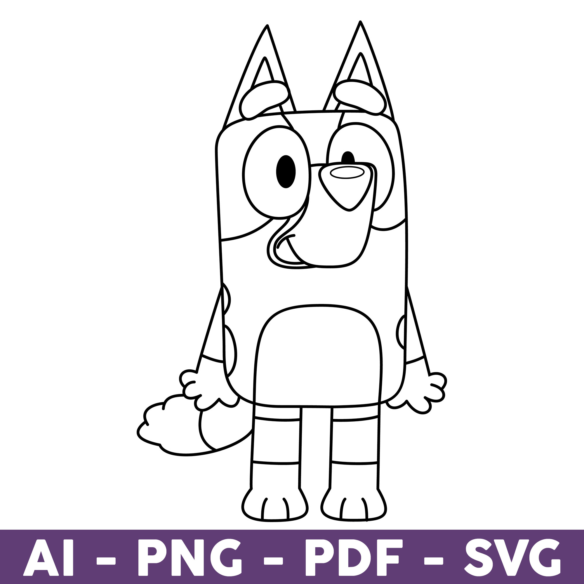 Bluey Outline Svg, Bluey And Bingo Svg, 208 | Inspire Uplift
