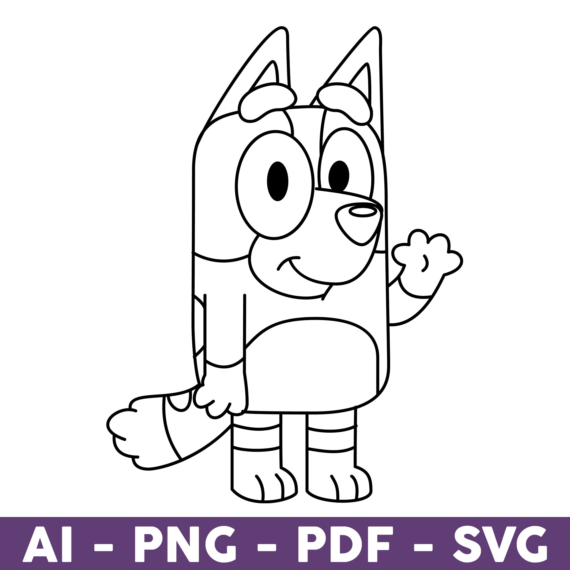 Bingo Outline Svg, Bluey And Bingo Svg, 215 | Inspire Uplift