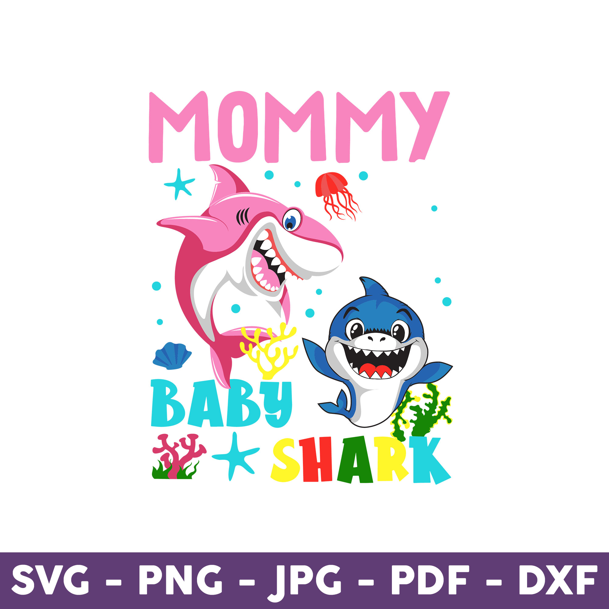 Mommy Baby Shark Svg, Mommy Shark Doo Doo Doo Svg, 414 | Inspire Uplift