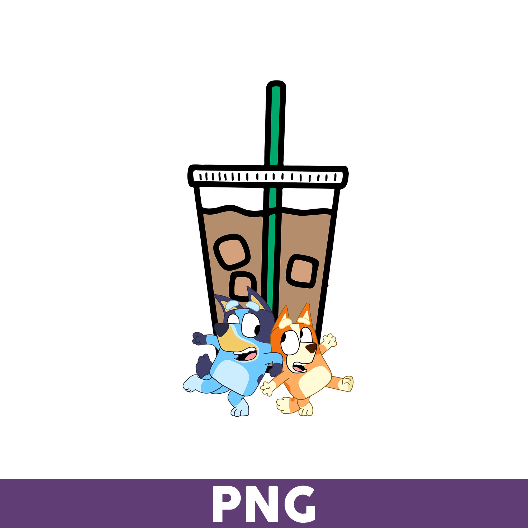 Bluey And Bingo Iced Coffee Png, Bluey Png, 718 | Inspire Uplift