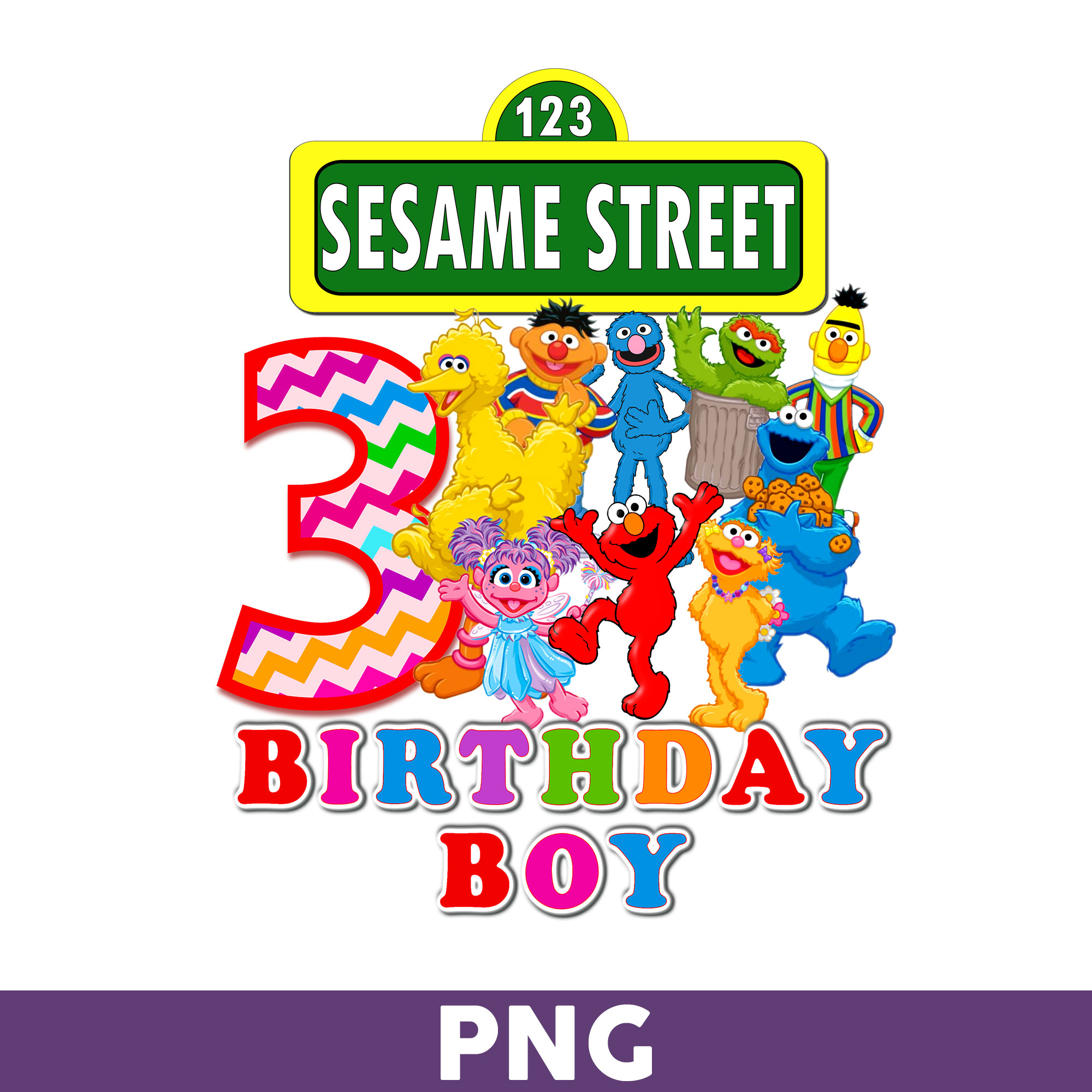 Sesame Street 3rd Birthday Boy Png, Sesame Monsters Birthday | Inspire ...