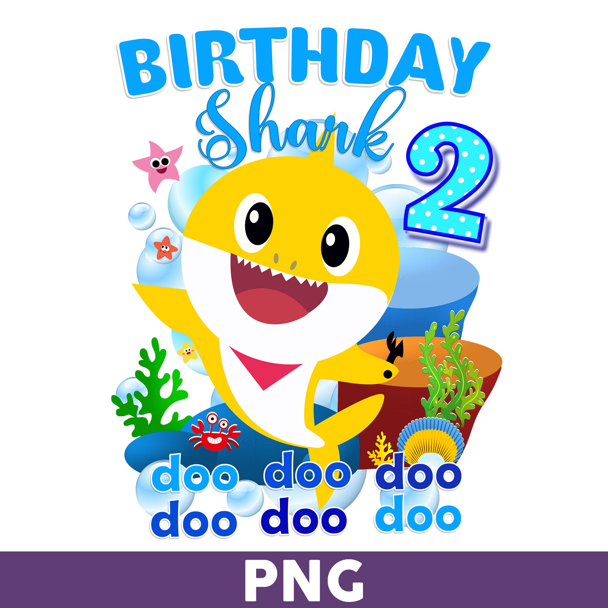 Birthday Shark 2 Doo Doo Doo Png, Birthday Png, 889 | Inspire Uplift