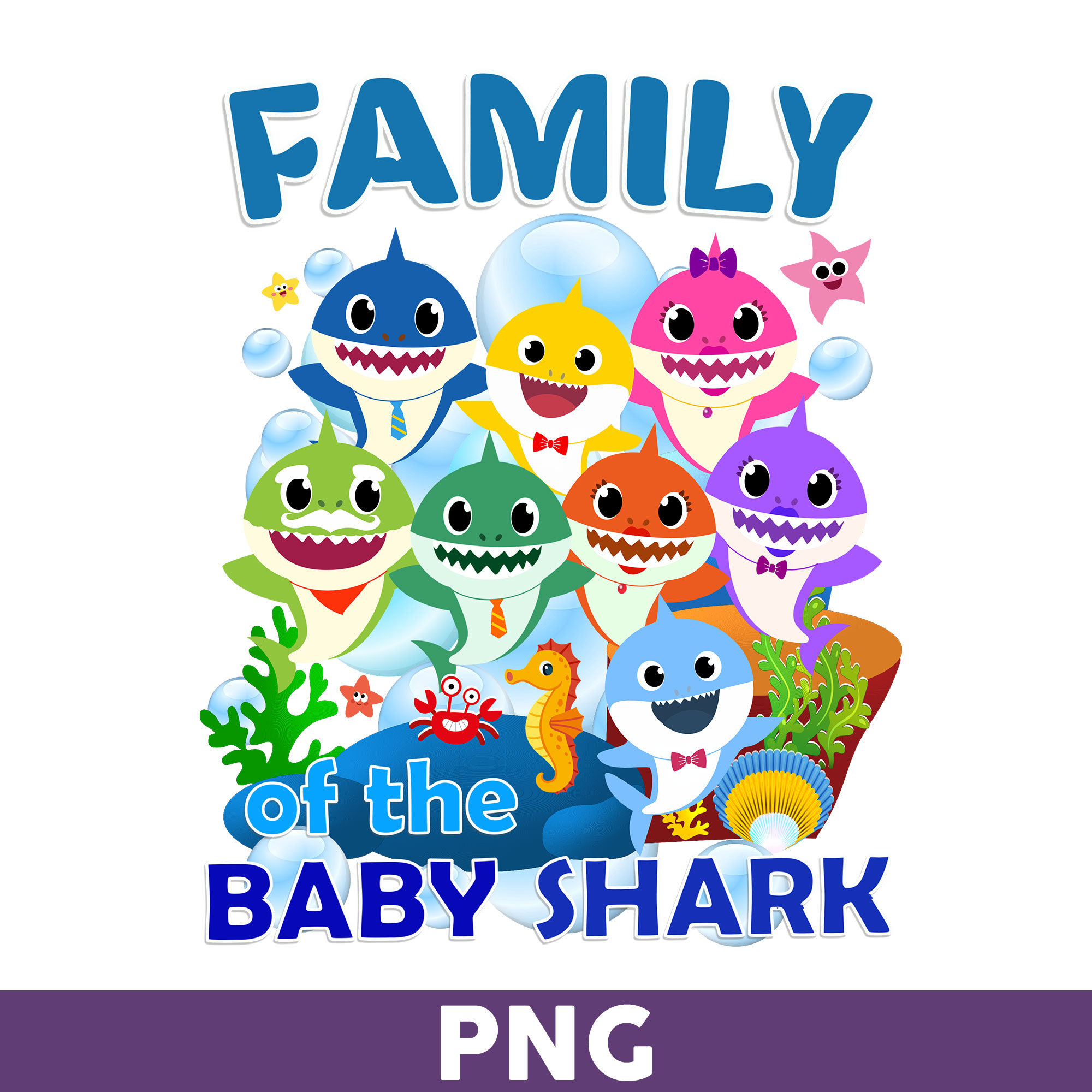 Family Of The Baby Shark Png, Shark Png, 900 | Inspire Uplift