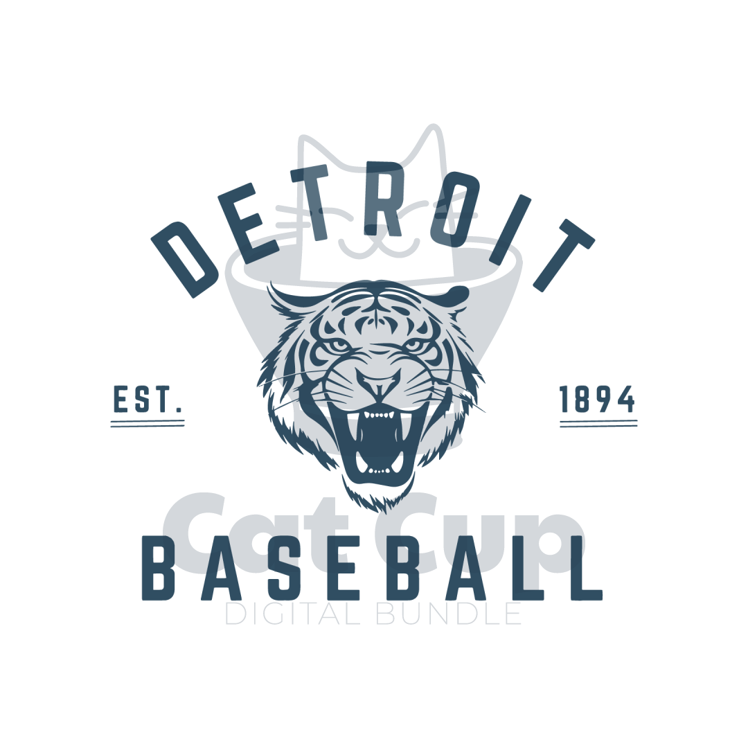 Detroit Baseball Est 1894 Tiger Logo SVG, Digital File, Inst | Inspire ...