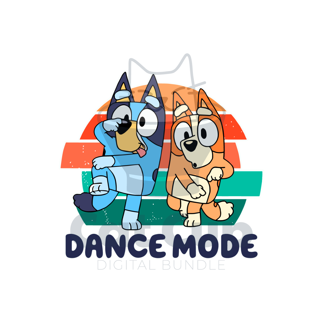 Retro Bluey Bingo Dance Mode Svg File Cut Digital File Ins Inspire
