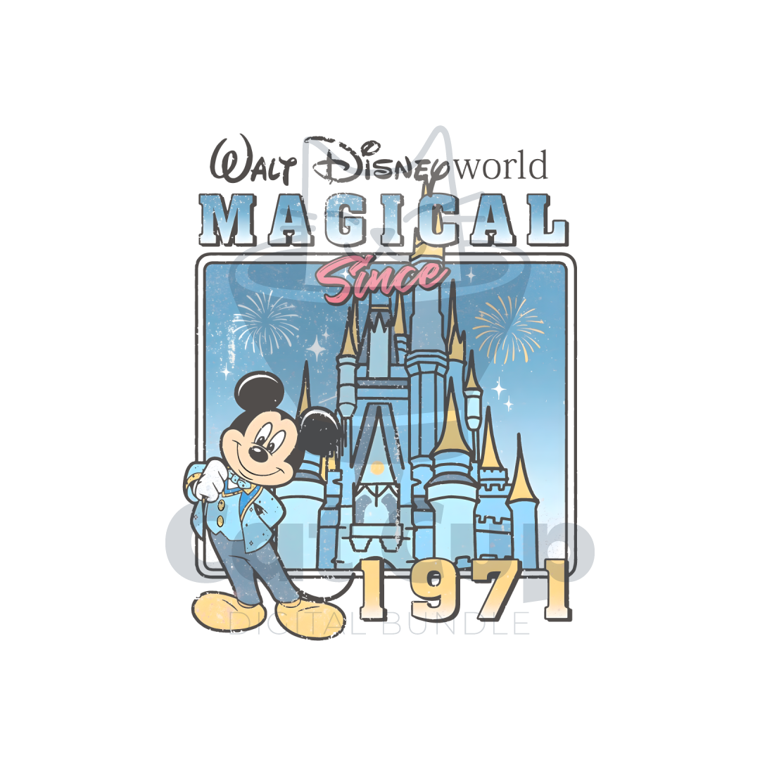 Vintage Walt Disney World Magical Since 1971 PNG File Cricut - Inspire ...