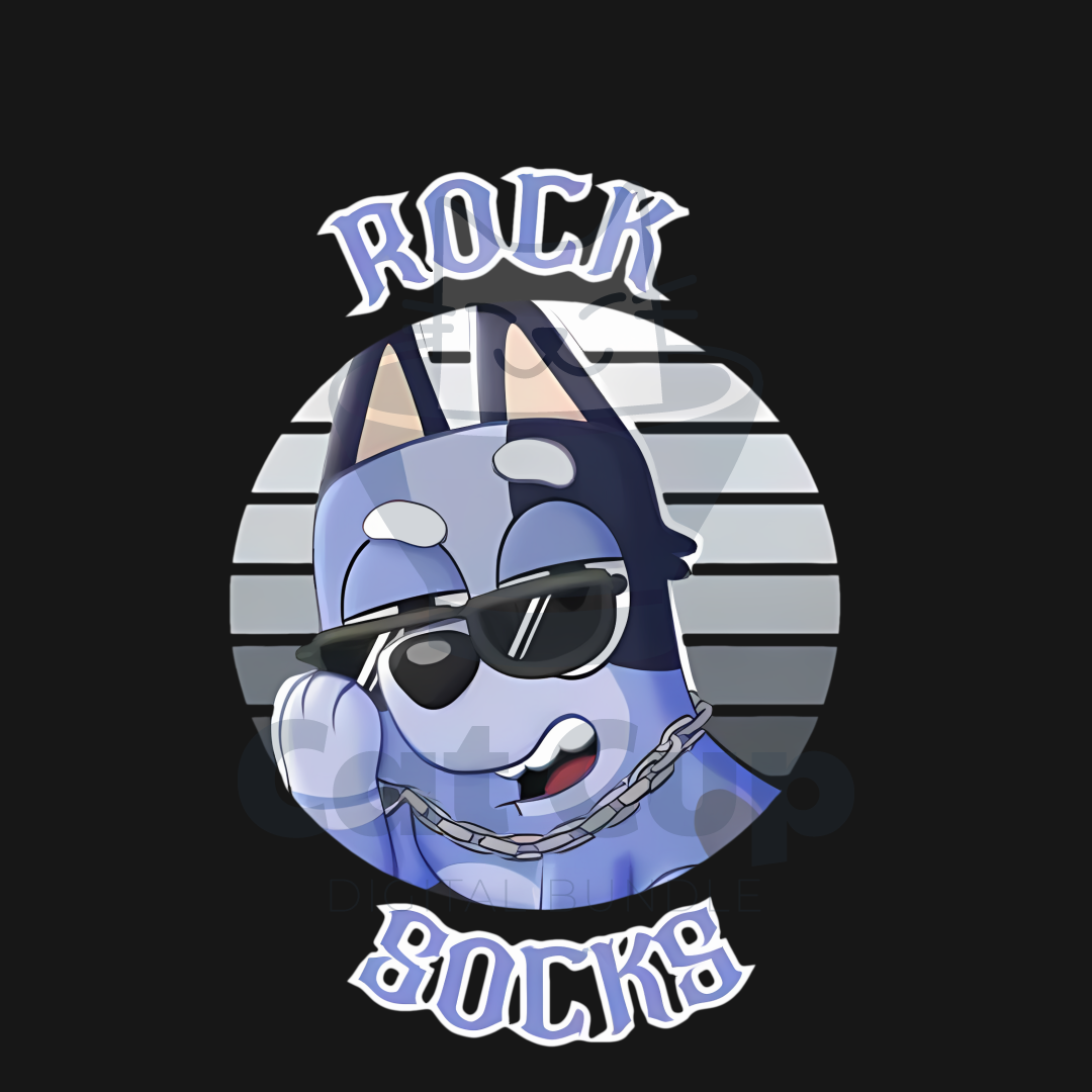 Bluey Rock Socks Cartoon Character PNG Sublimation | Inspire Uplift