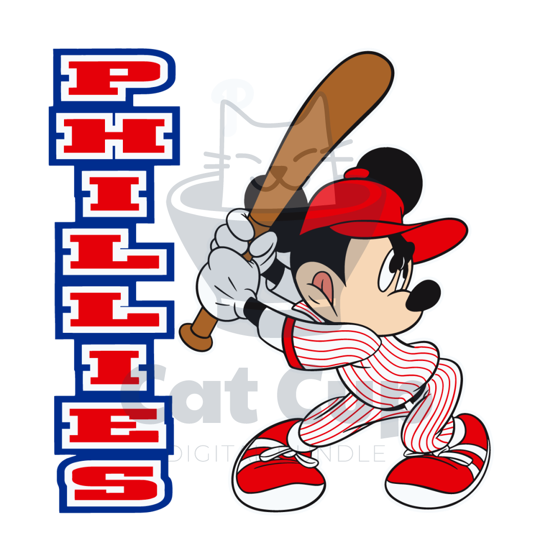 Disney Mickey Philadelphia Phillies Baseball SVG Digital Fil | Inspire ...