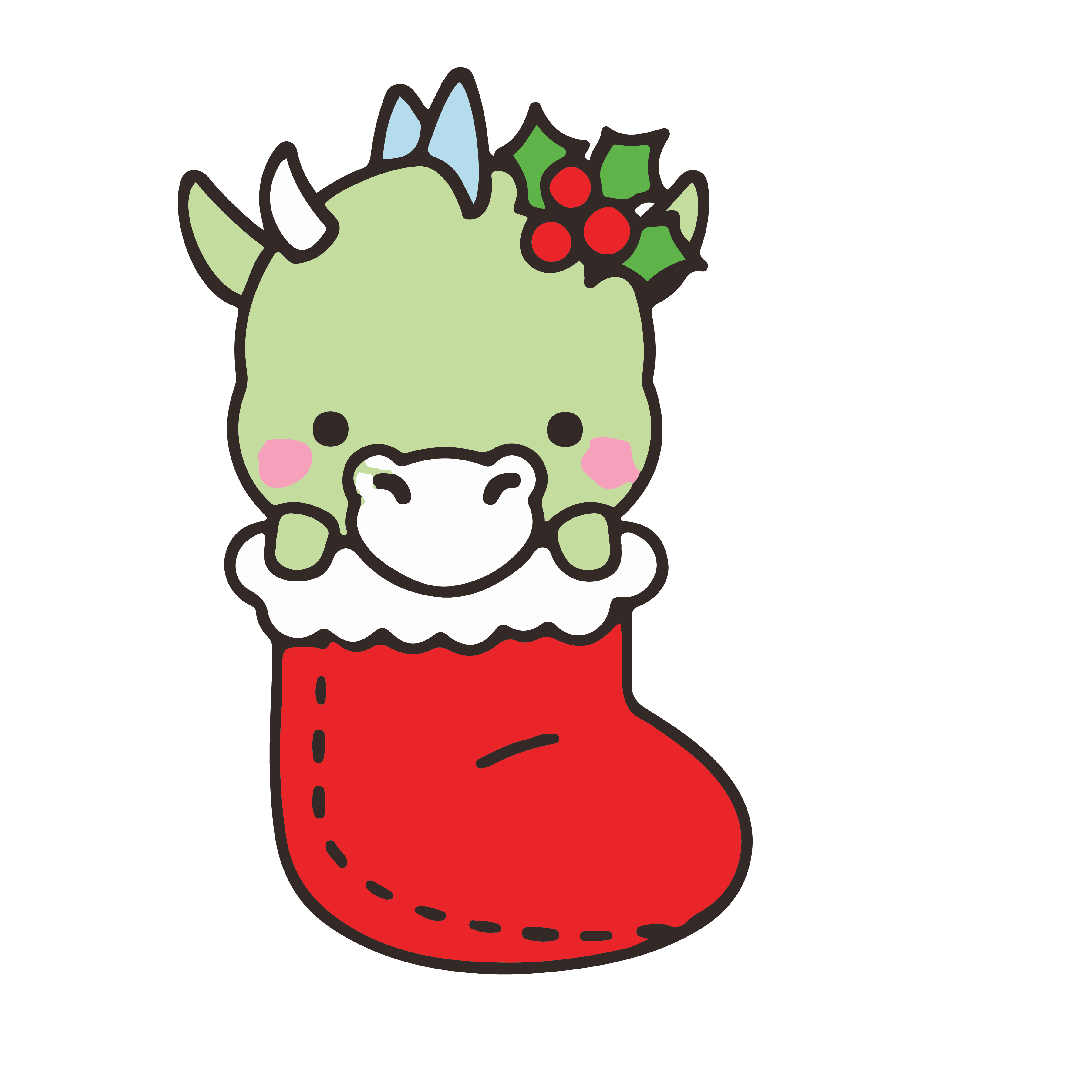 Kawaii Christmas Dragons Svg, Cute Christmas Dragons Clipart - Inspire ...