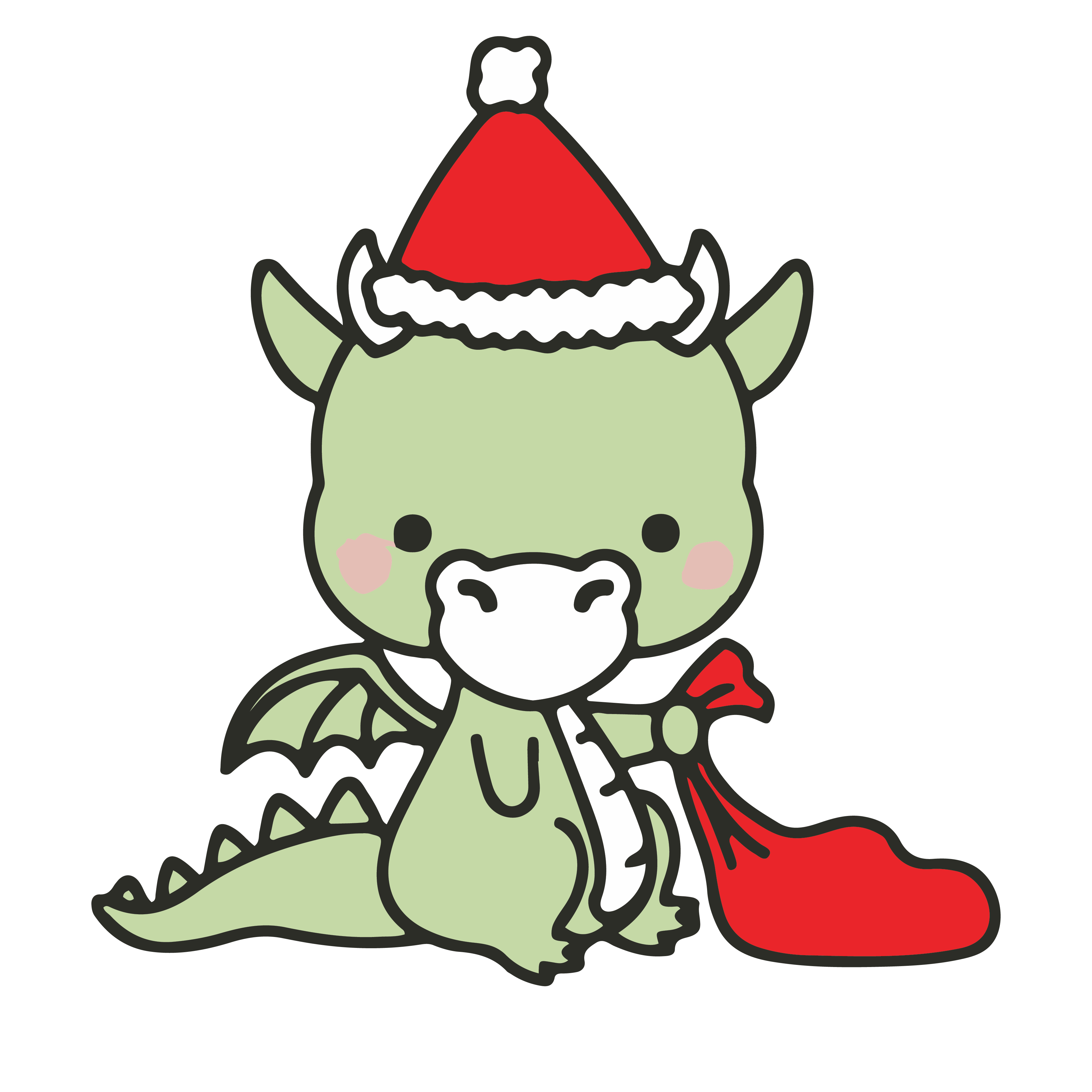 Kawaii Christmas Dragons Svg, Cute Christmas Dragons Clipart | Inspire ...