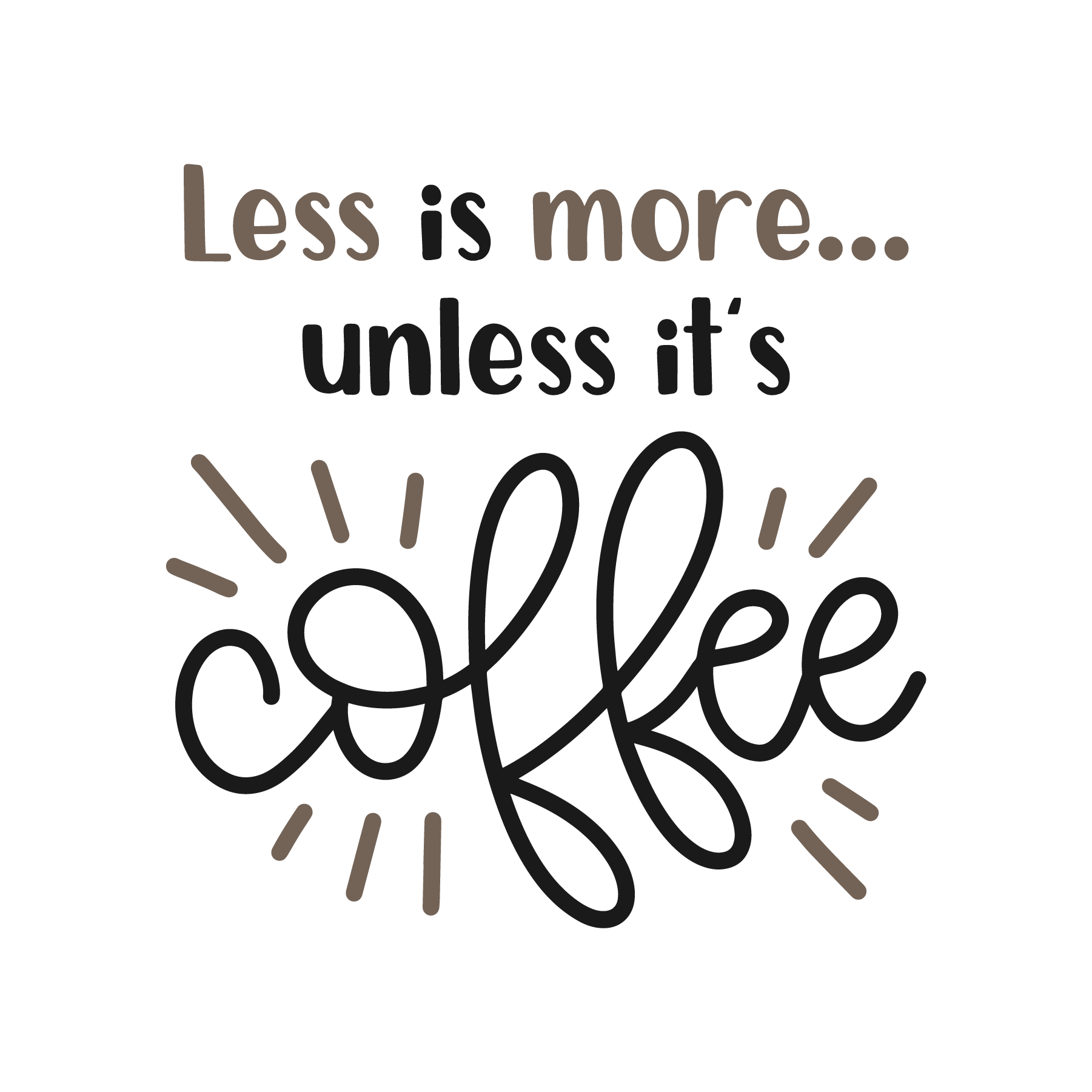 Less is more unless it's coffee Svg, Coffee Svg, Starbucks C | Inspire ...