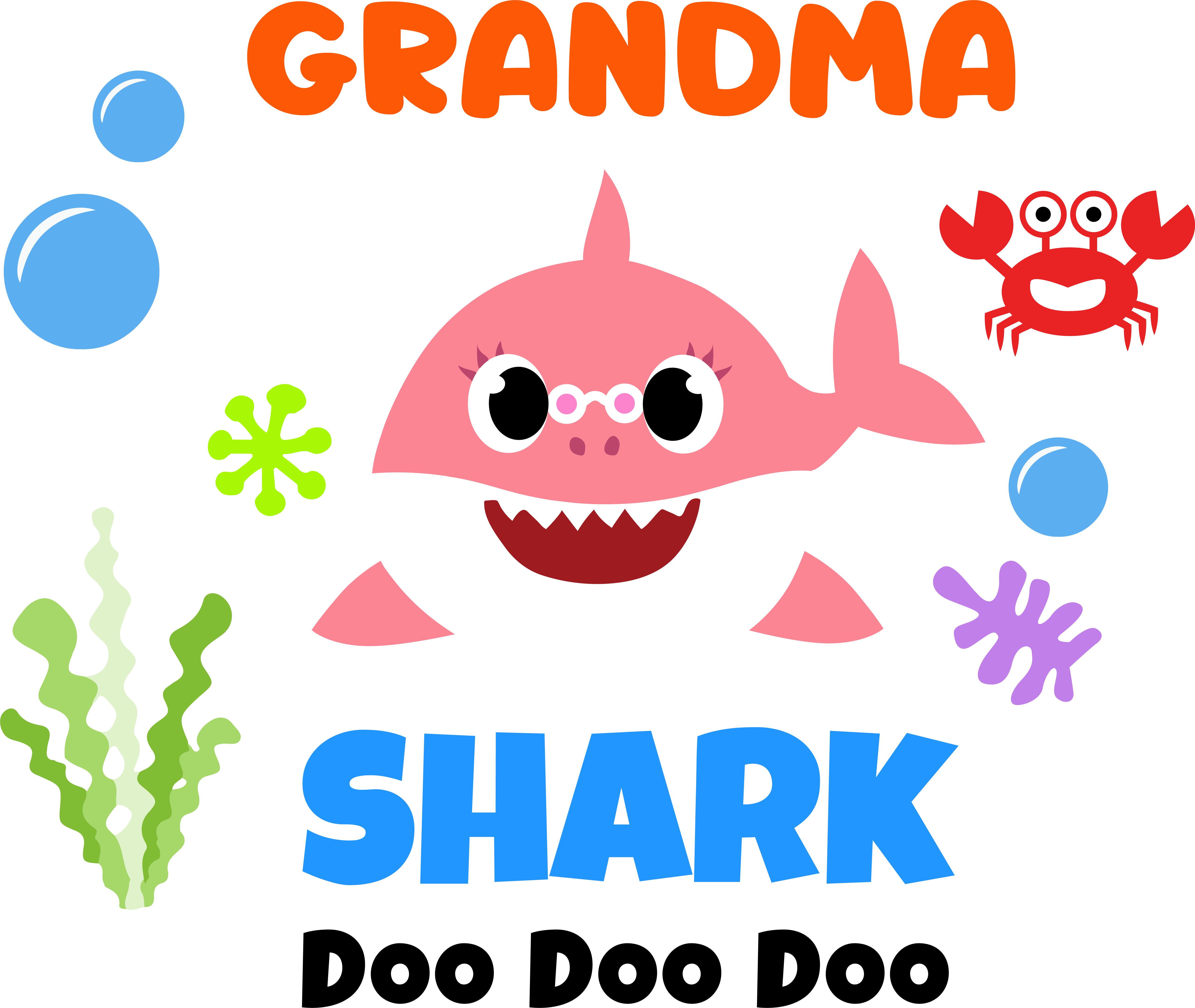 Grandma Shark Svg, Shark Family Svg, Baby Shark Svg, Shark D | Inspire ...