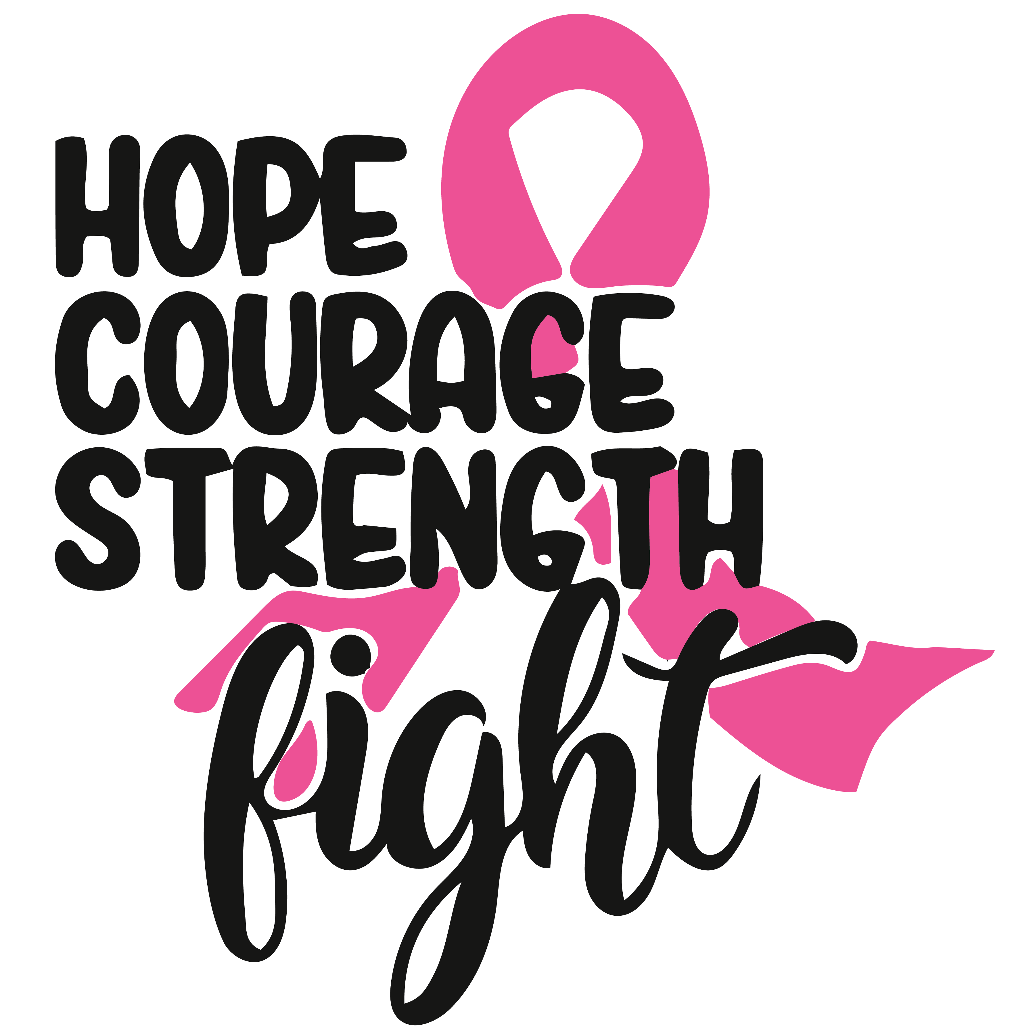 Hope courage strength fight Svg, Breast Cancer Svg, Cancer A | Inspire ...
