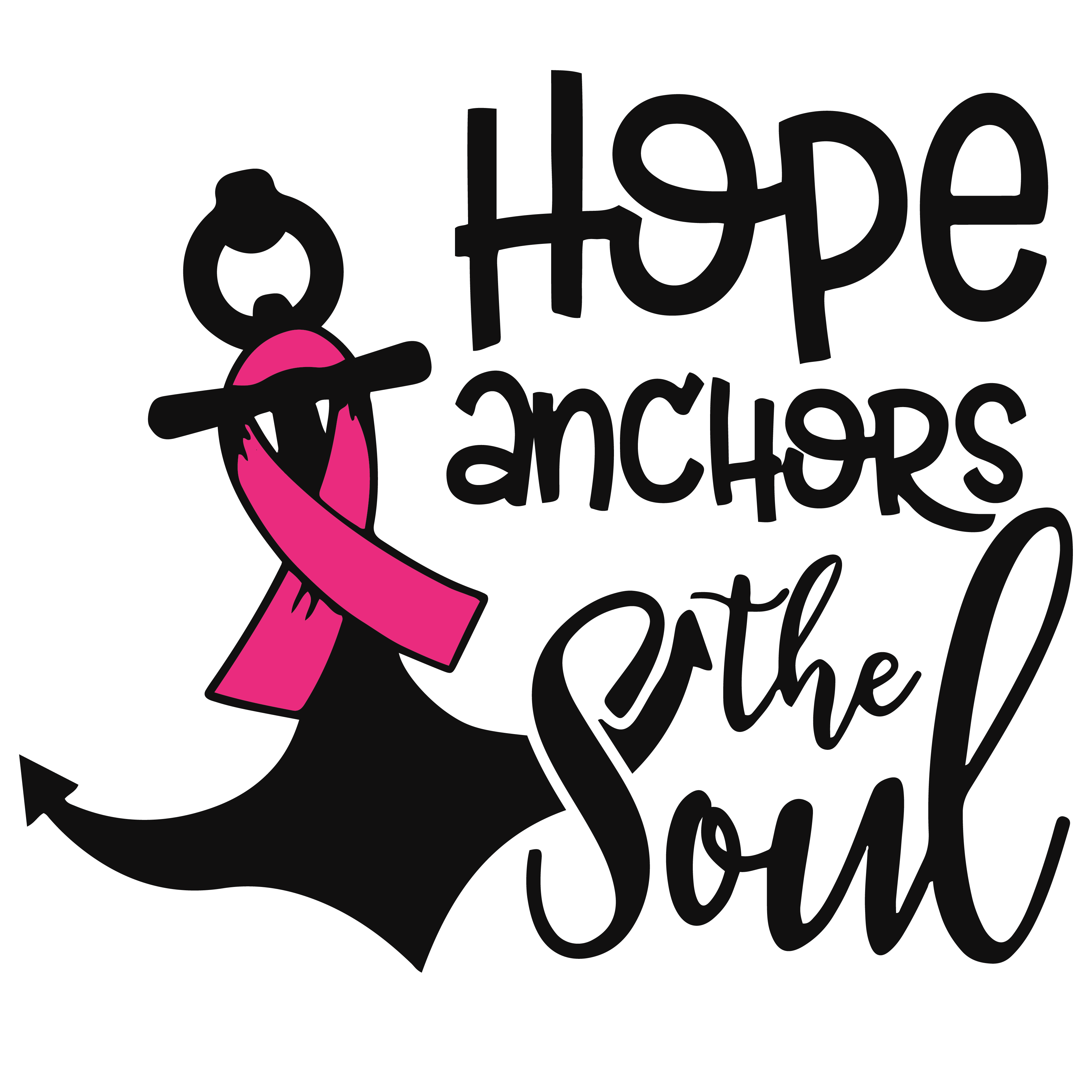 Hope anchors the soul Svg, Breast Cancer Svg, Cancer Awarene | Inspire ...