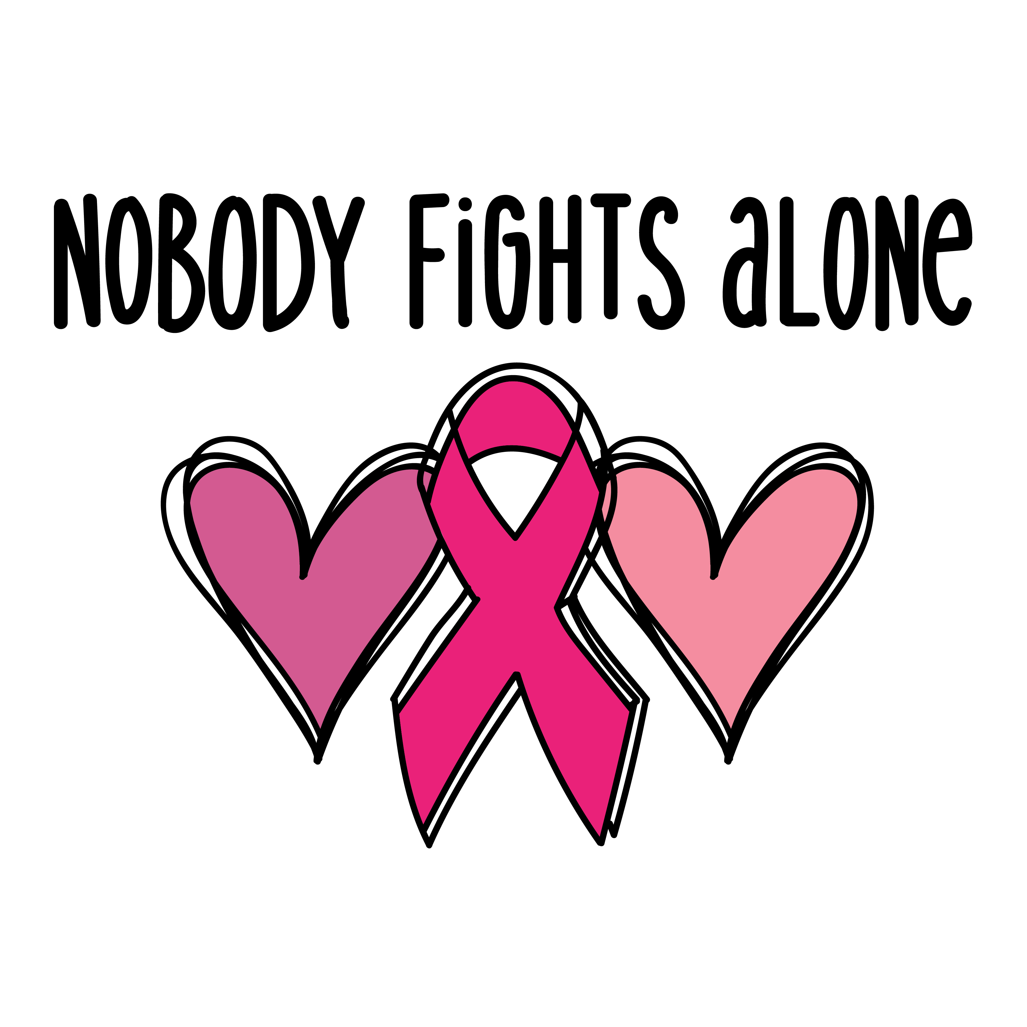 Nobody fights alone Svg, Breast Cancer Svg, Cancer Awareness | Inspire ...
