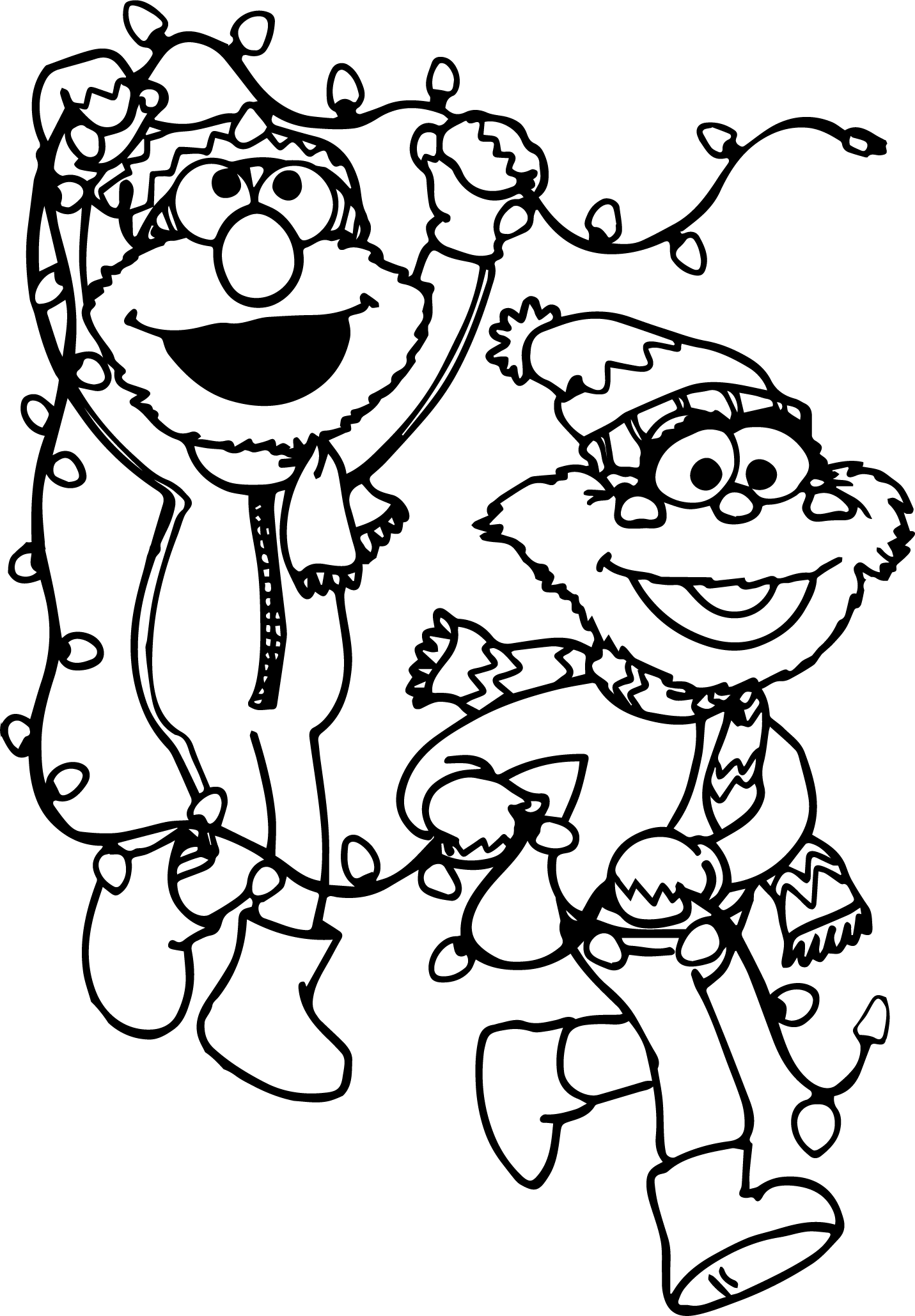 Elmo And Zoe Outline Svg, Sesame Street Svg, Sesame Street c | Inspire ...