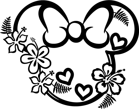 Minnie Mouse Ears With Flowers Svg, Disney minnie Svg, Minni | Inspire ...