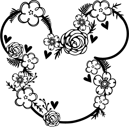 Mickey Mouse With Flowers Svg, Disney mickey Svg, Mickey mou - Inspire ...