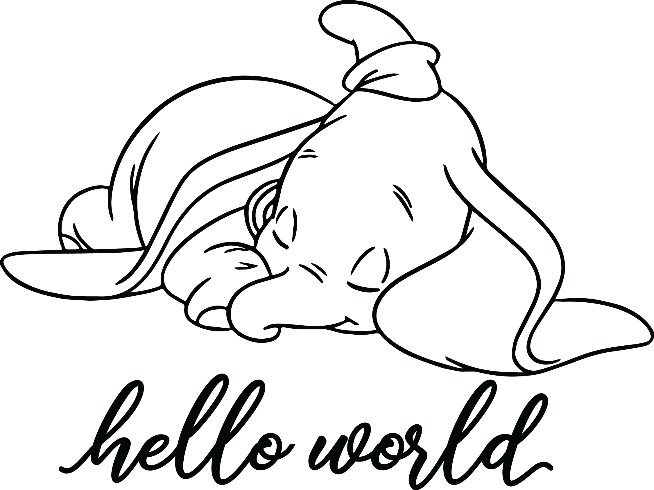 Dumbo Outline Svg | Inspire Uplift