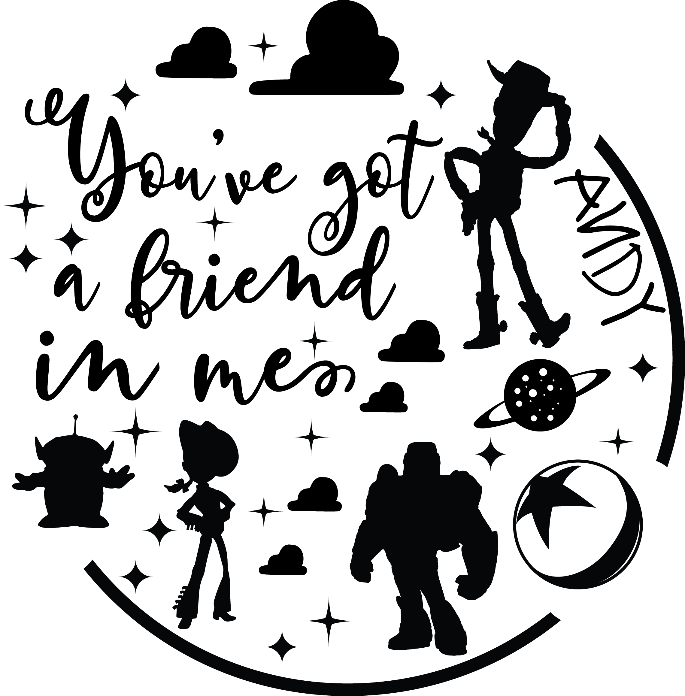 You've got a friend in me Svg, Toy Story svg, Toy Story silh | Inspire ...