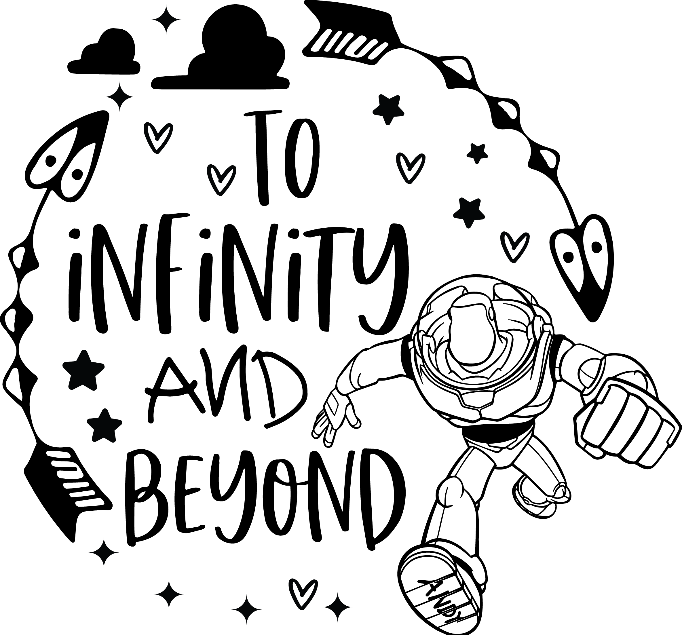 To infinity and beyond Svg, Toy Story svg, Toy Story silhoue | Inspire ...