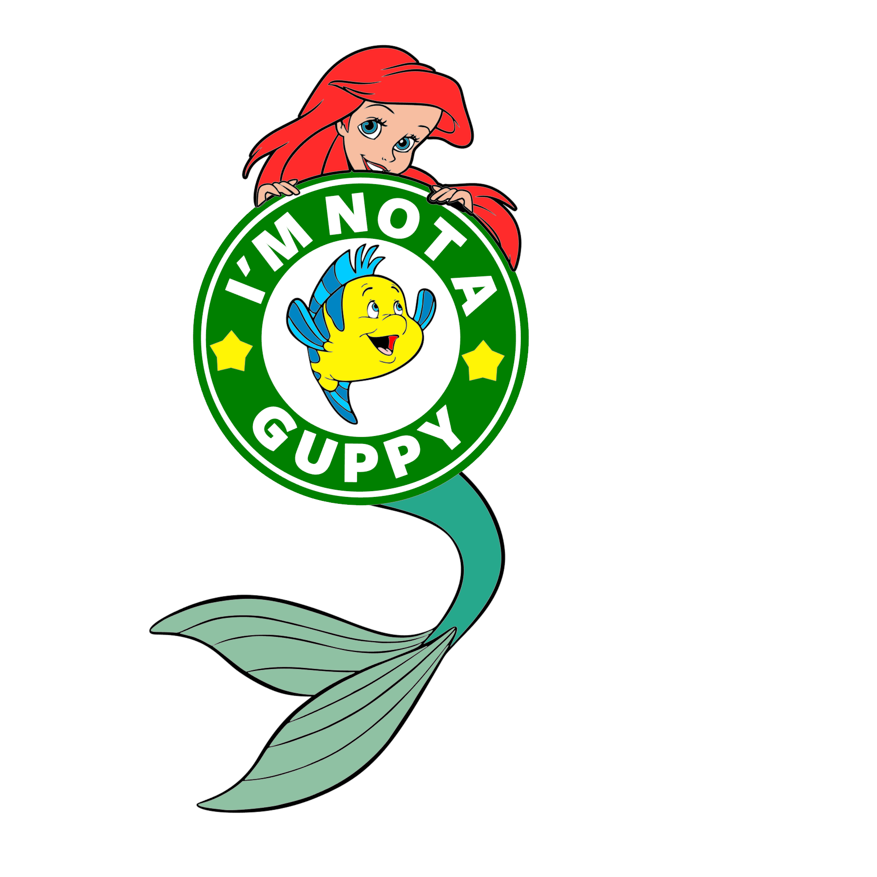 Airel I'm nota guppy Svg, Ariel Coffee Svg, Ariel Clipart, L | Inspire ...