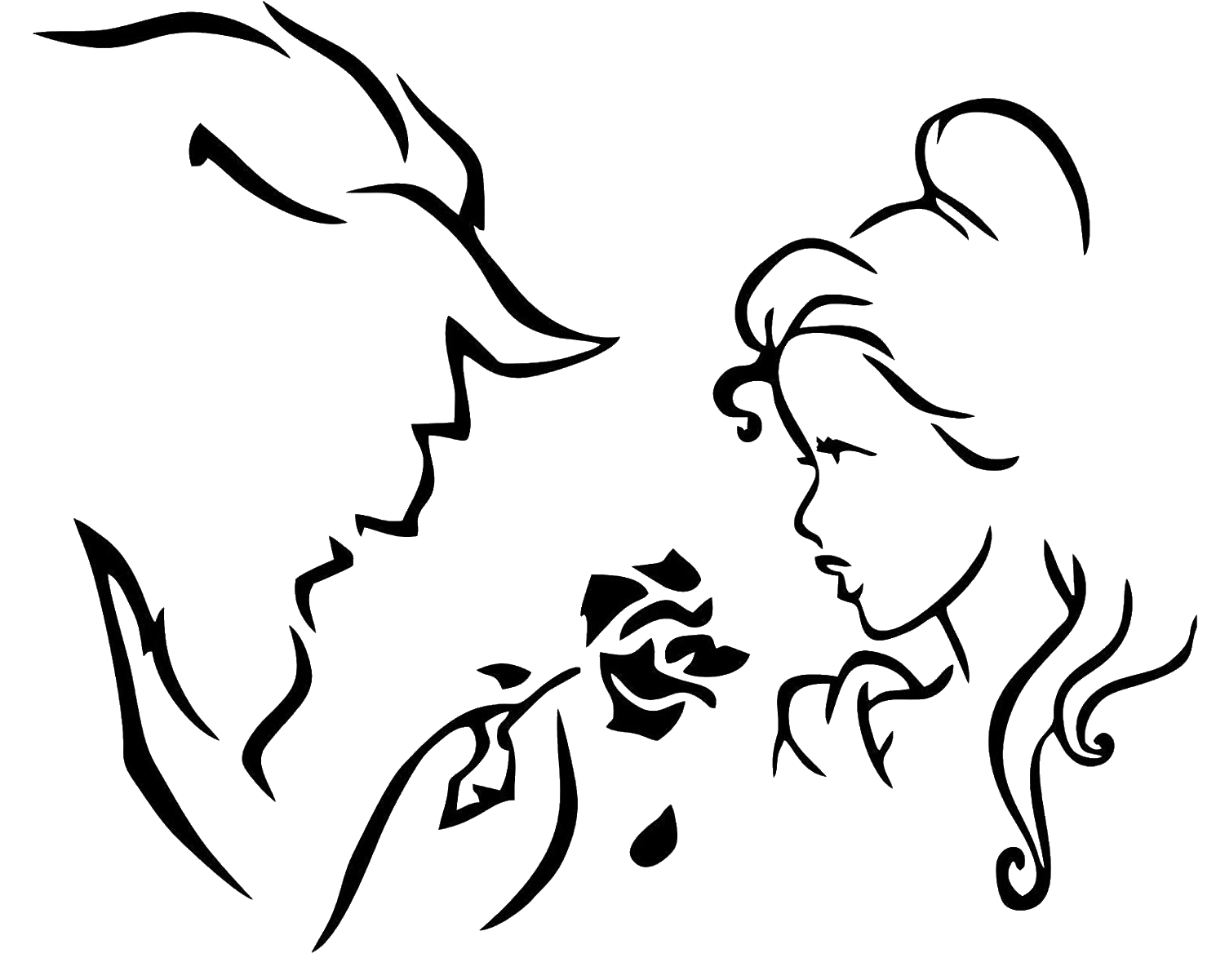 Beauty and the beast Outline Png, Belle Png, Princess Png, P | Inspire ...