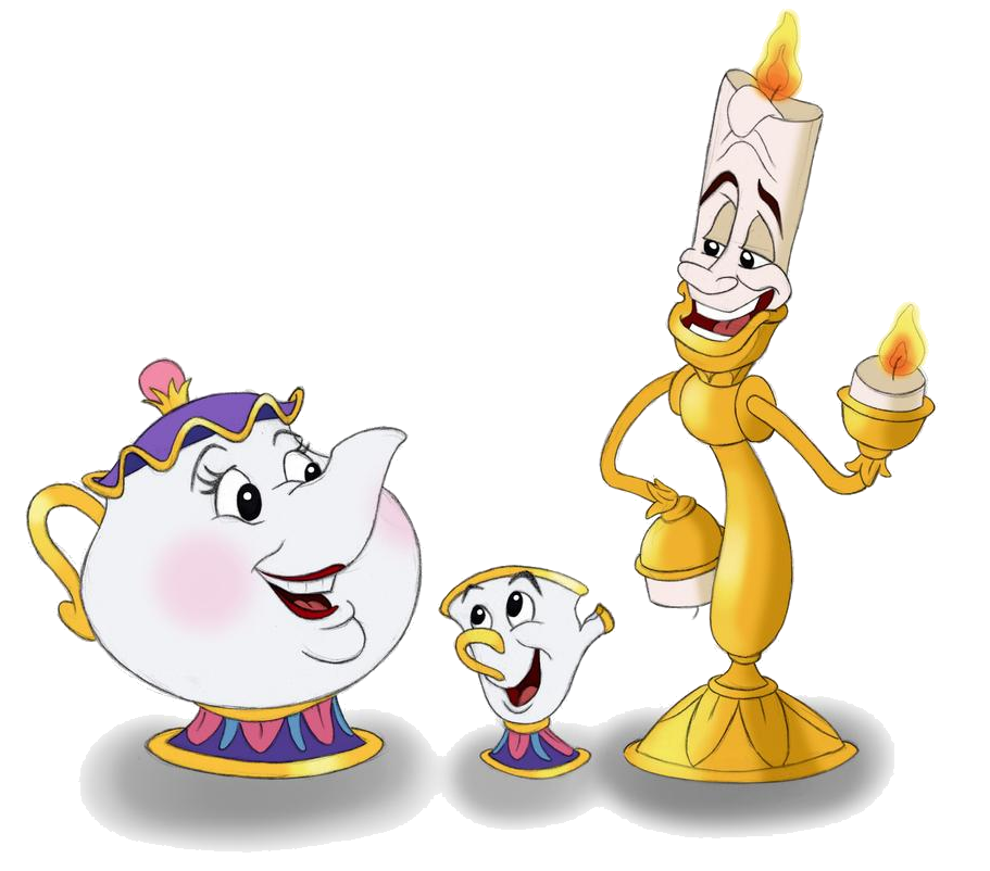 Chip, Mrs Potts and Lumiere PNG Transparent Images, Beauty a | Inspire ...