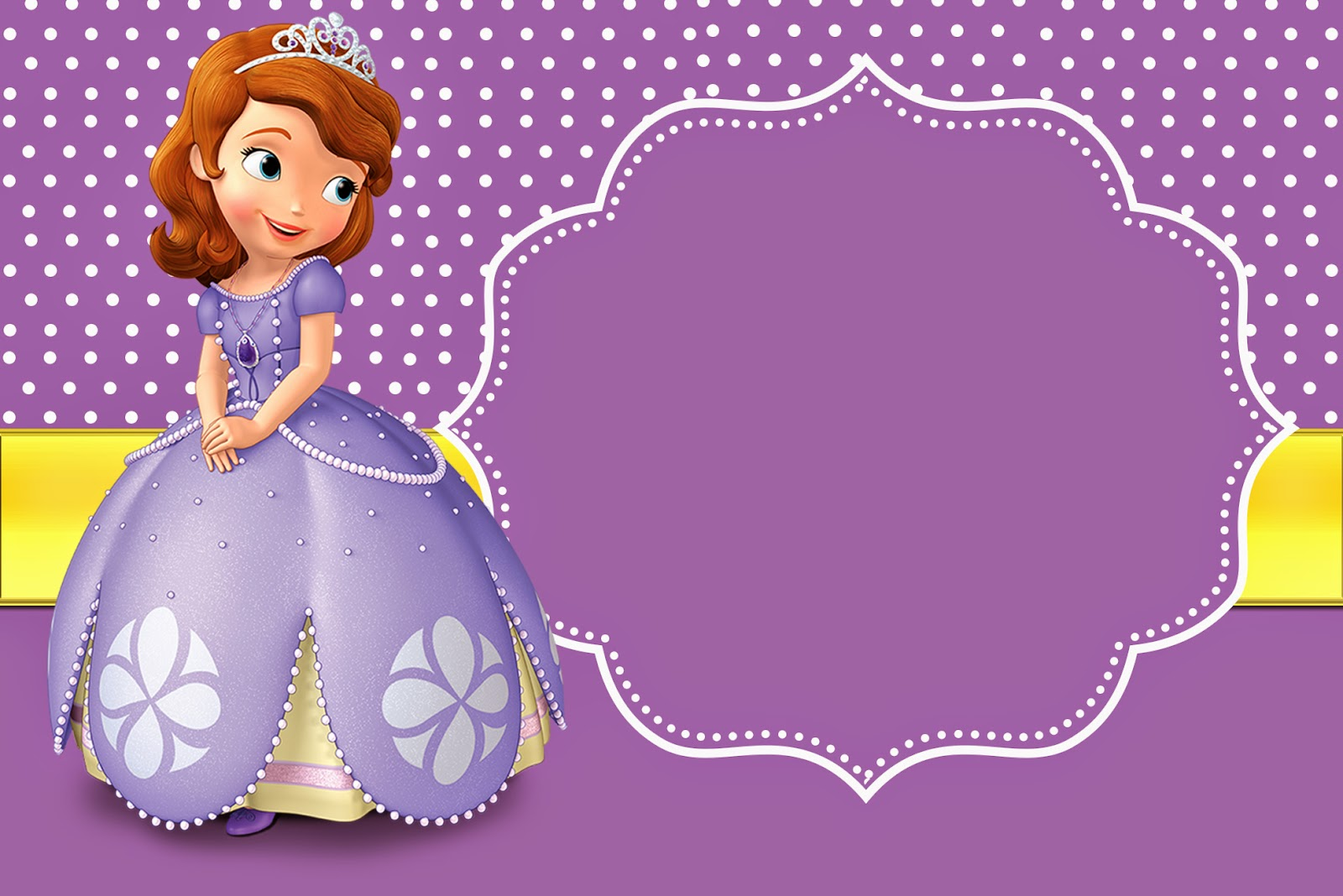 Printable Sofia the first Invitation Template PNG | Princess | Inspire ...