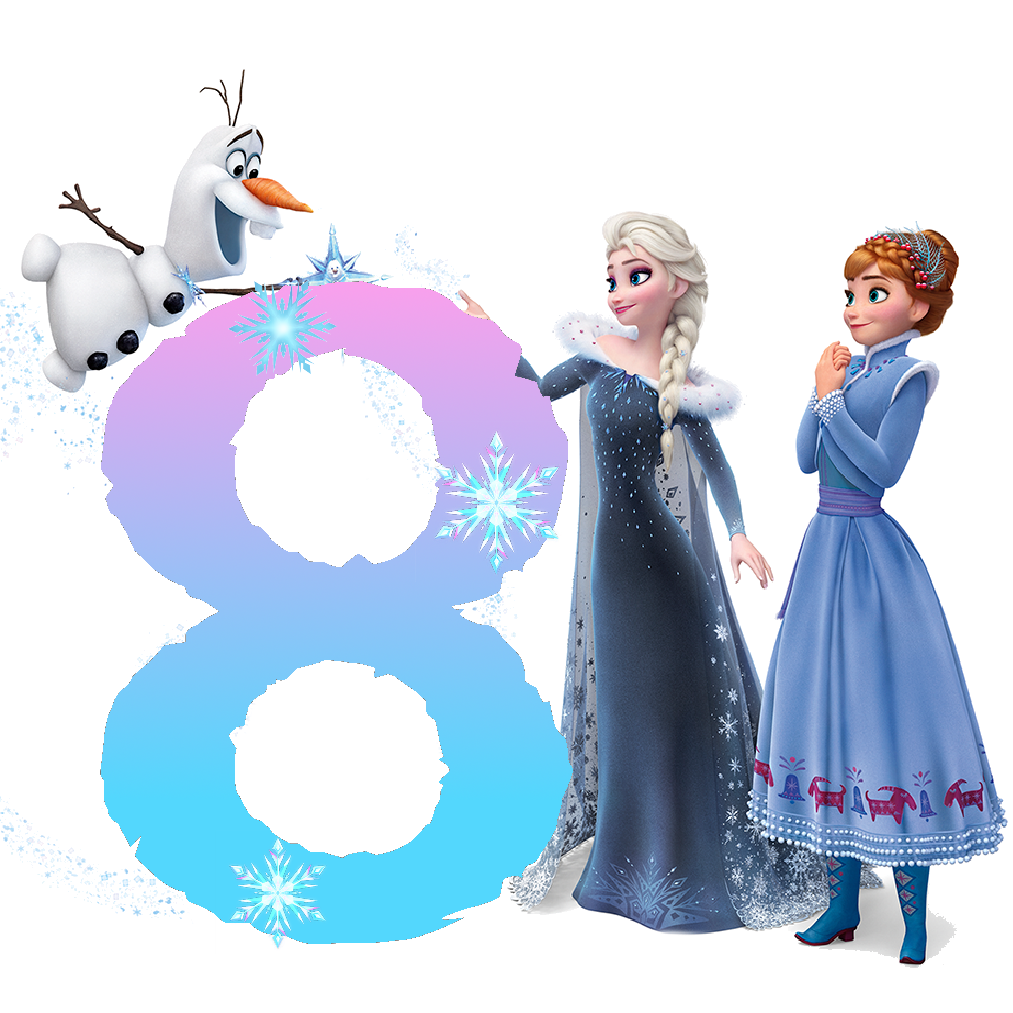 Anna Elsa Olaf Number 8 PNG Transparent Images, Frozen Birth | Inspire ...