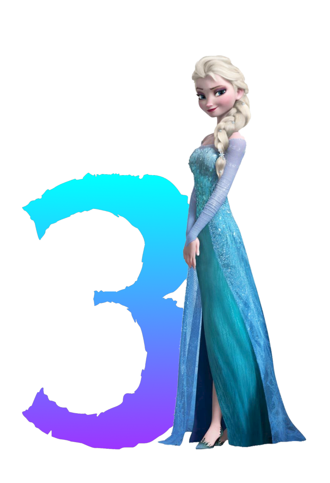 Elsa Number 3 PNG Transparent Images, Elsa Birthday PNG, Dis | Inspire ...