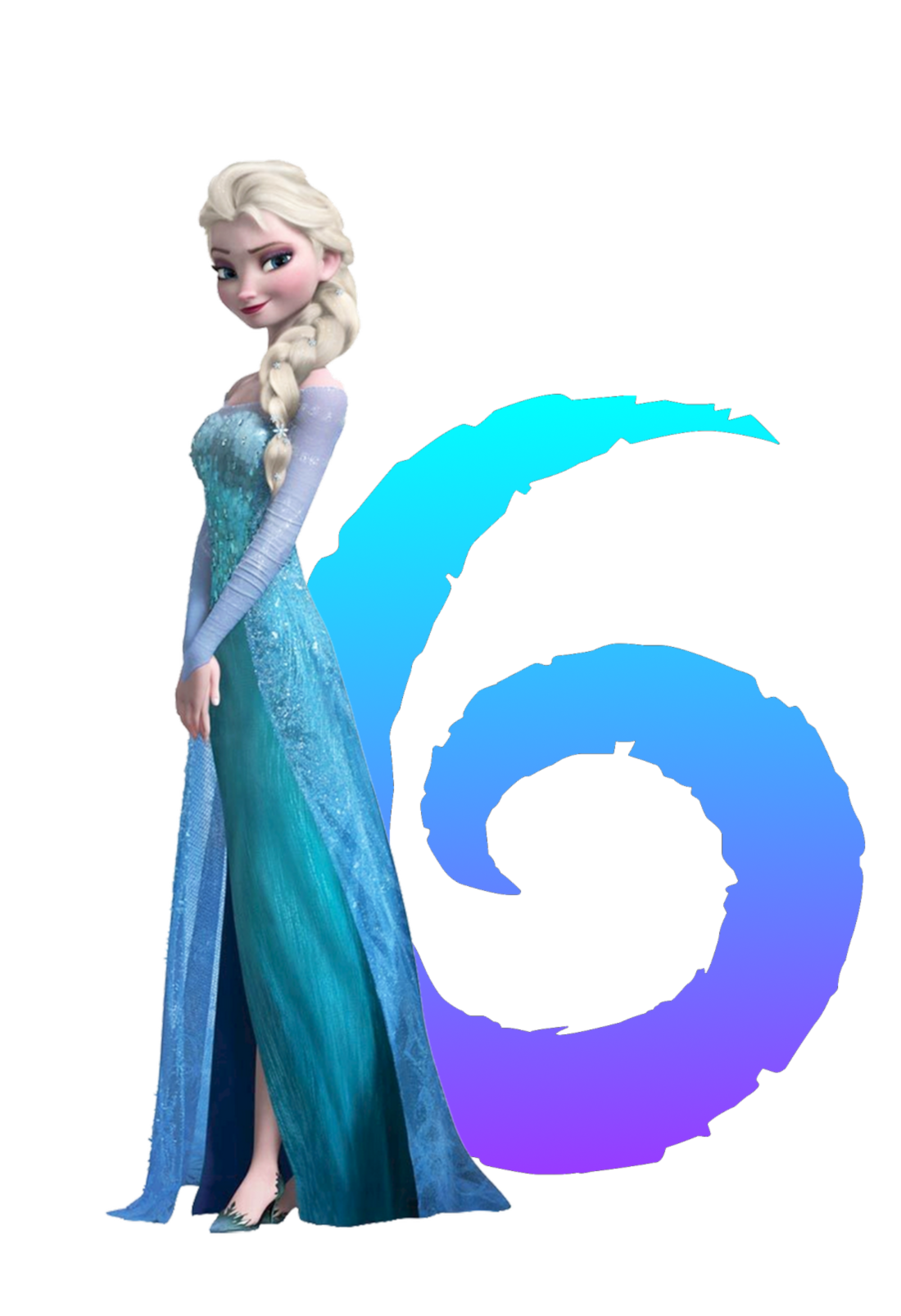 Elsa Number 6 PNG Transparent Images, Elsa Birthday PNG, Dis | Inspire ...