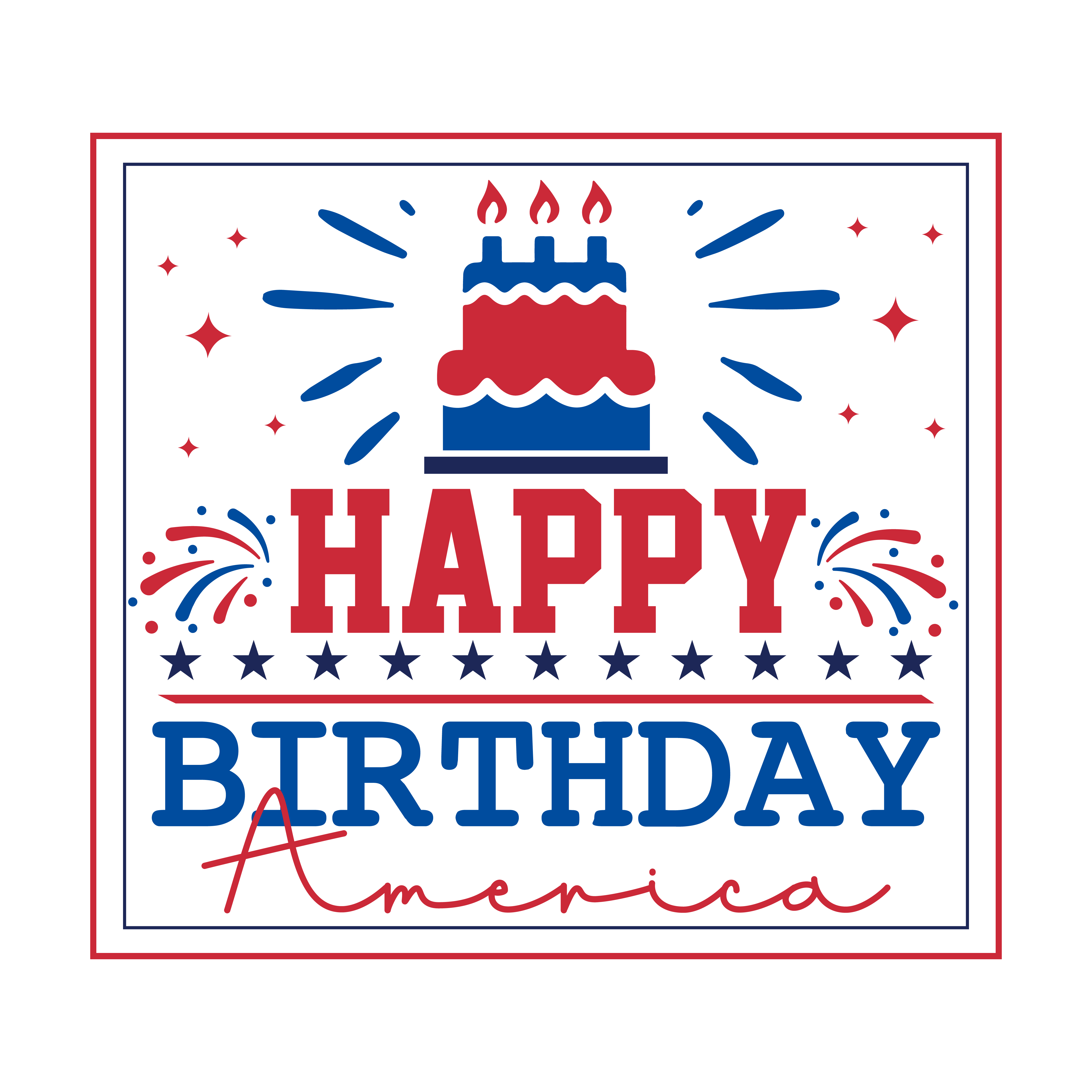 Happy birthday america Svg, 4th of July Svg, Fourth of July | Inspire ...