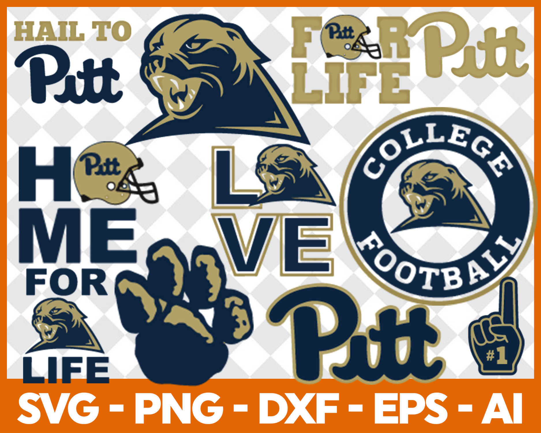 Hall to pitt bundle Svg, Hall to pitt logo Svg, NCAA footbal | Inspire ...