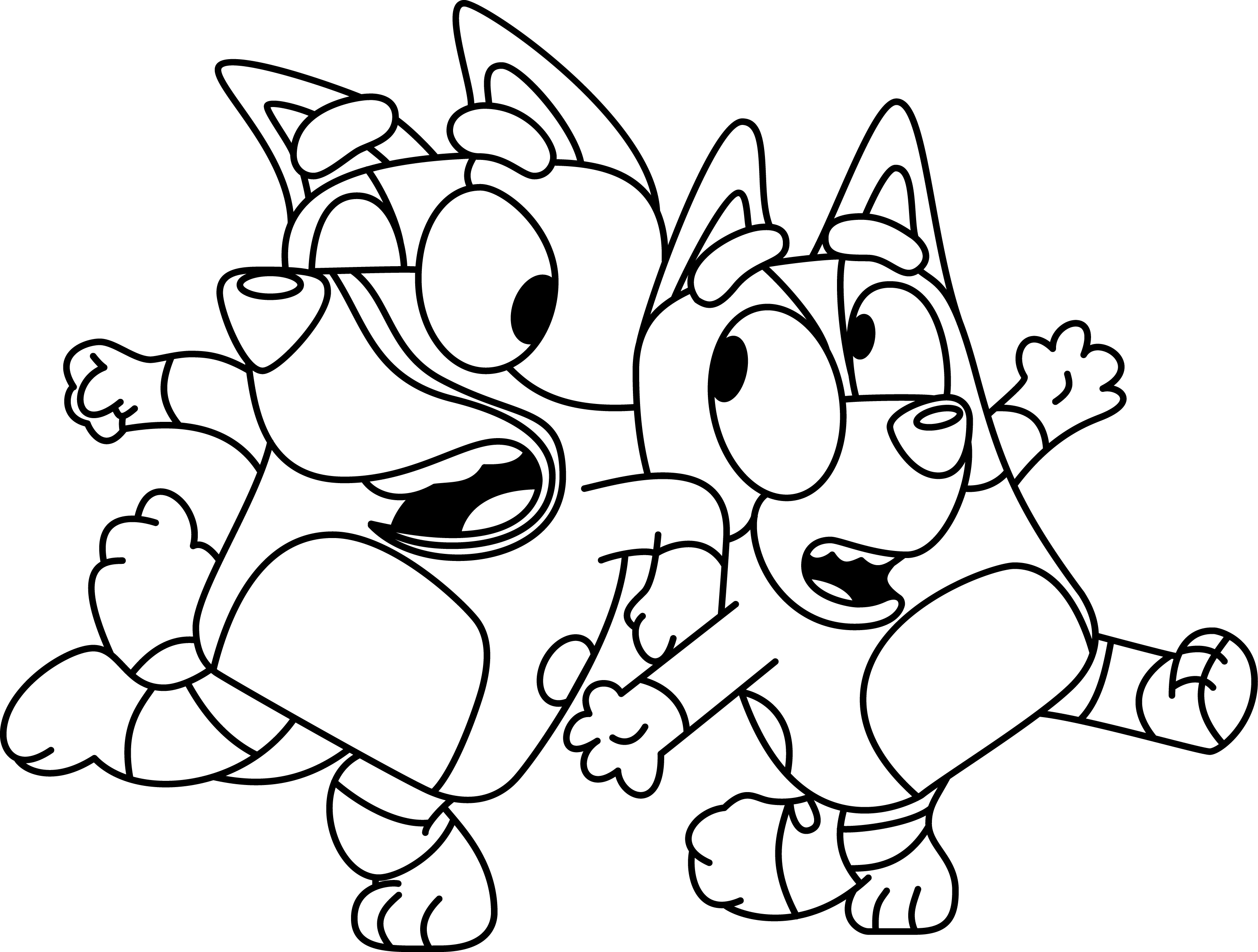 Bluey And Bingo outline Svg, Bluey Heeler Svg, Bluey Dog Svg - Inspire ...