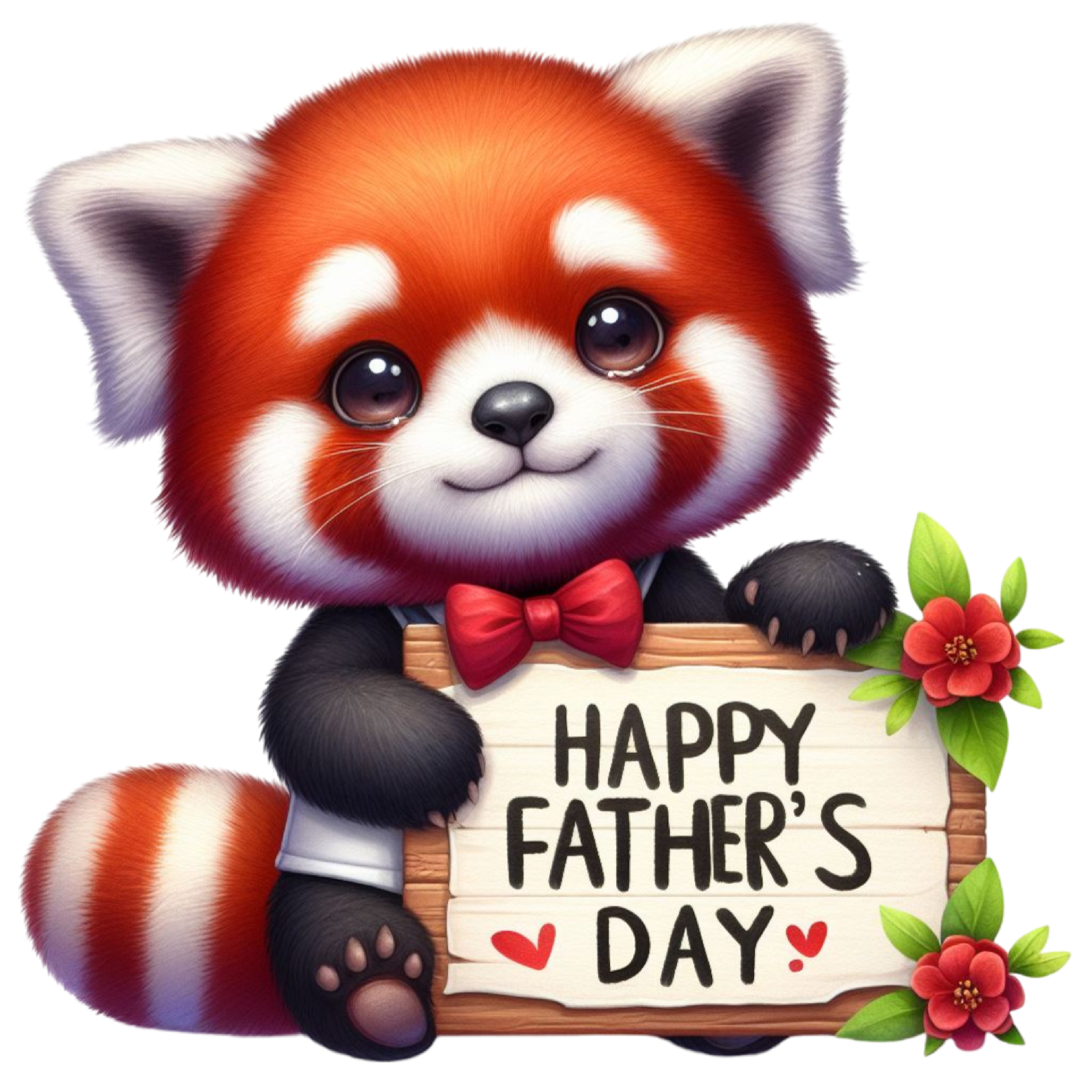Happy Father's Day With Cute Red Panda PNG, Watercolor Fathe | Inspire ...