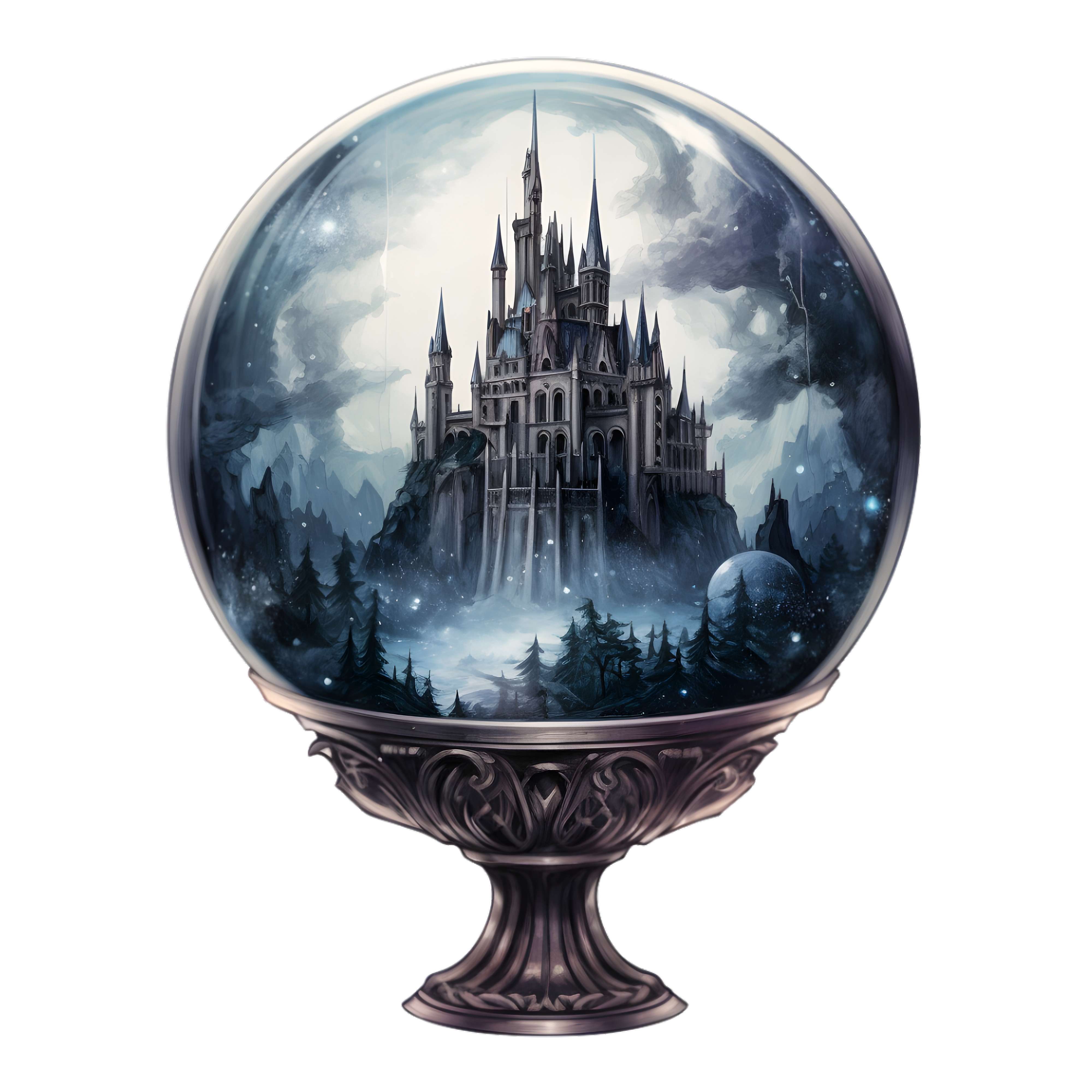 Gothic Crystal Ball Sublimation Clipart, Halloween PNG, Goth | Inspire ...
