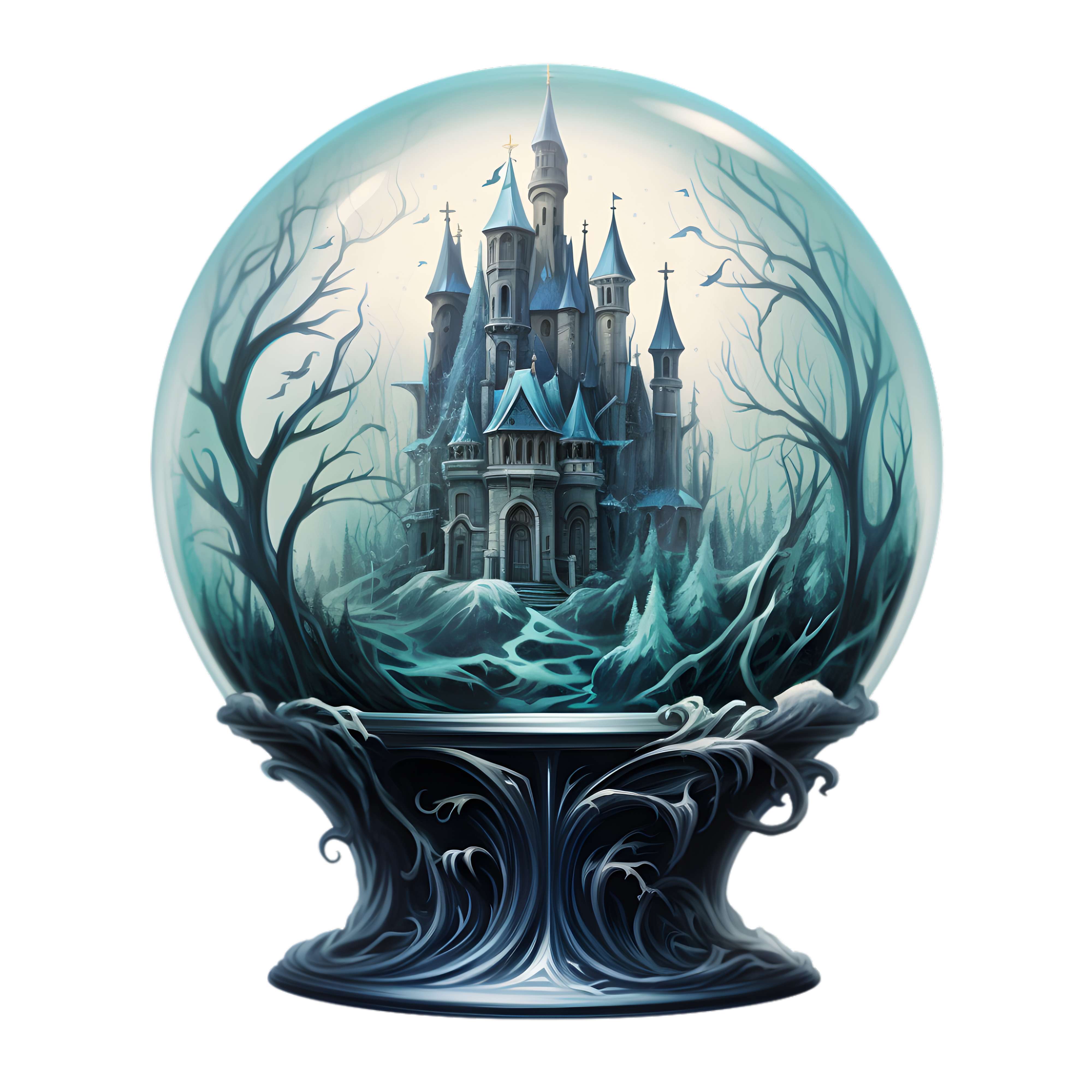 Gothic Crystal Ball Sublimation Clipart, Halloween PNG, Goth - Inspire ...