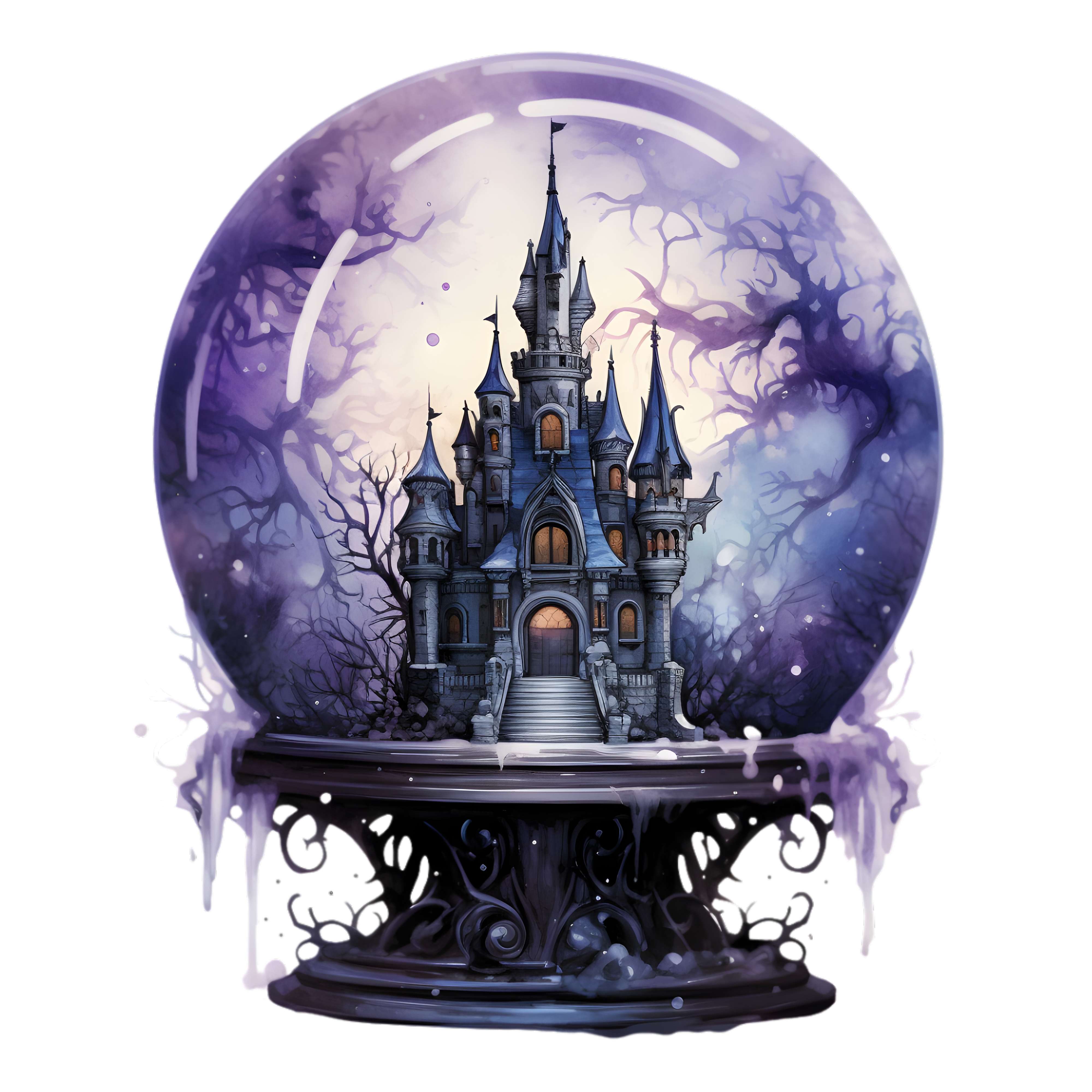 Gothic Crystal Ball Sublimation Clipart, Halloween PNG, Goth - Inspire ...