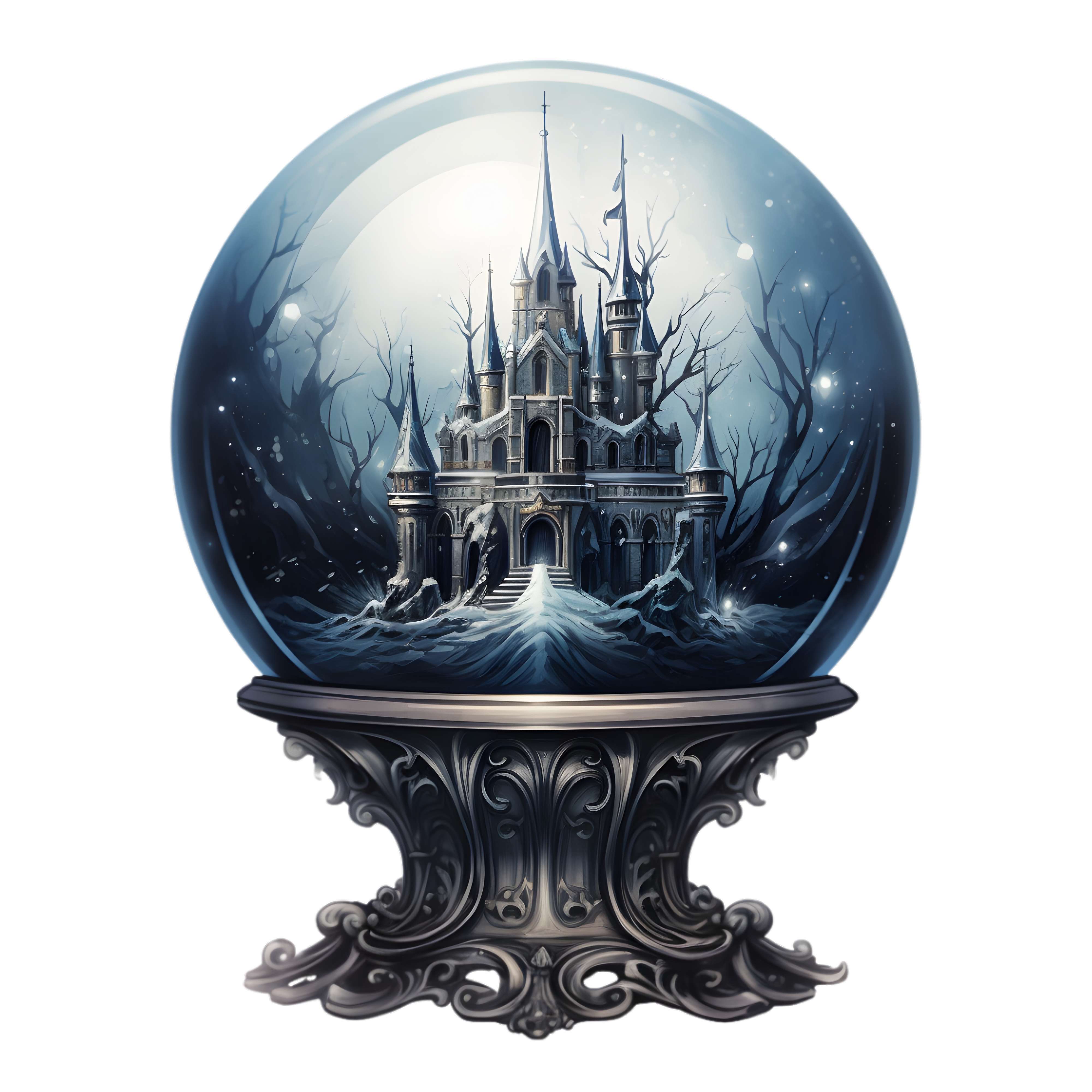 Gothic Crystal Ball Sublimation Clipart, Halloween PNG, Goth - Inspire ...