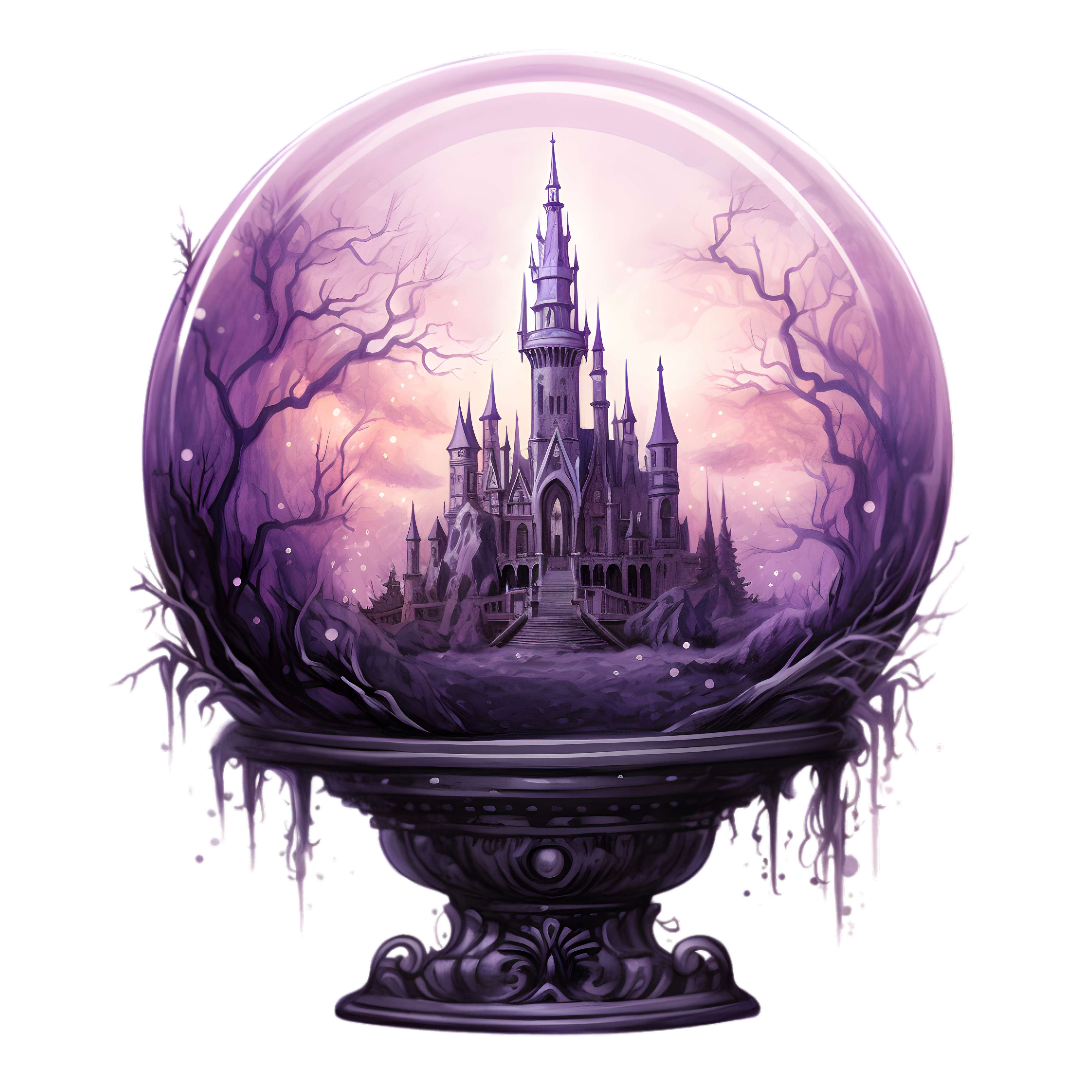 Gothic Crystal Ball Sublimation Clipart, Halloween PNG, Goth - Inspire ...