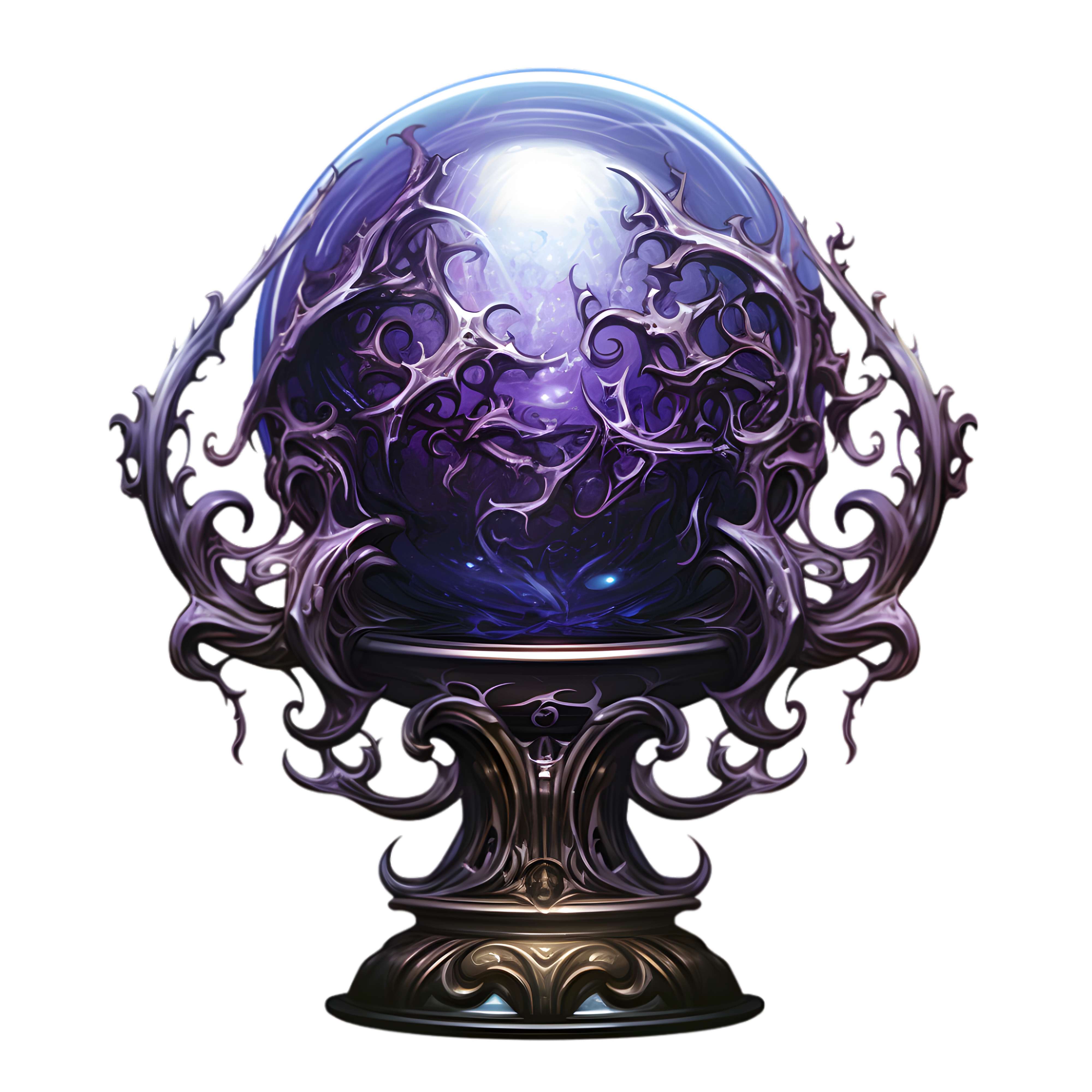 Gothic Crystal Ball Sublimation Clipart, Halloween PNG, Goth - Inspire ...