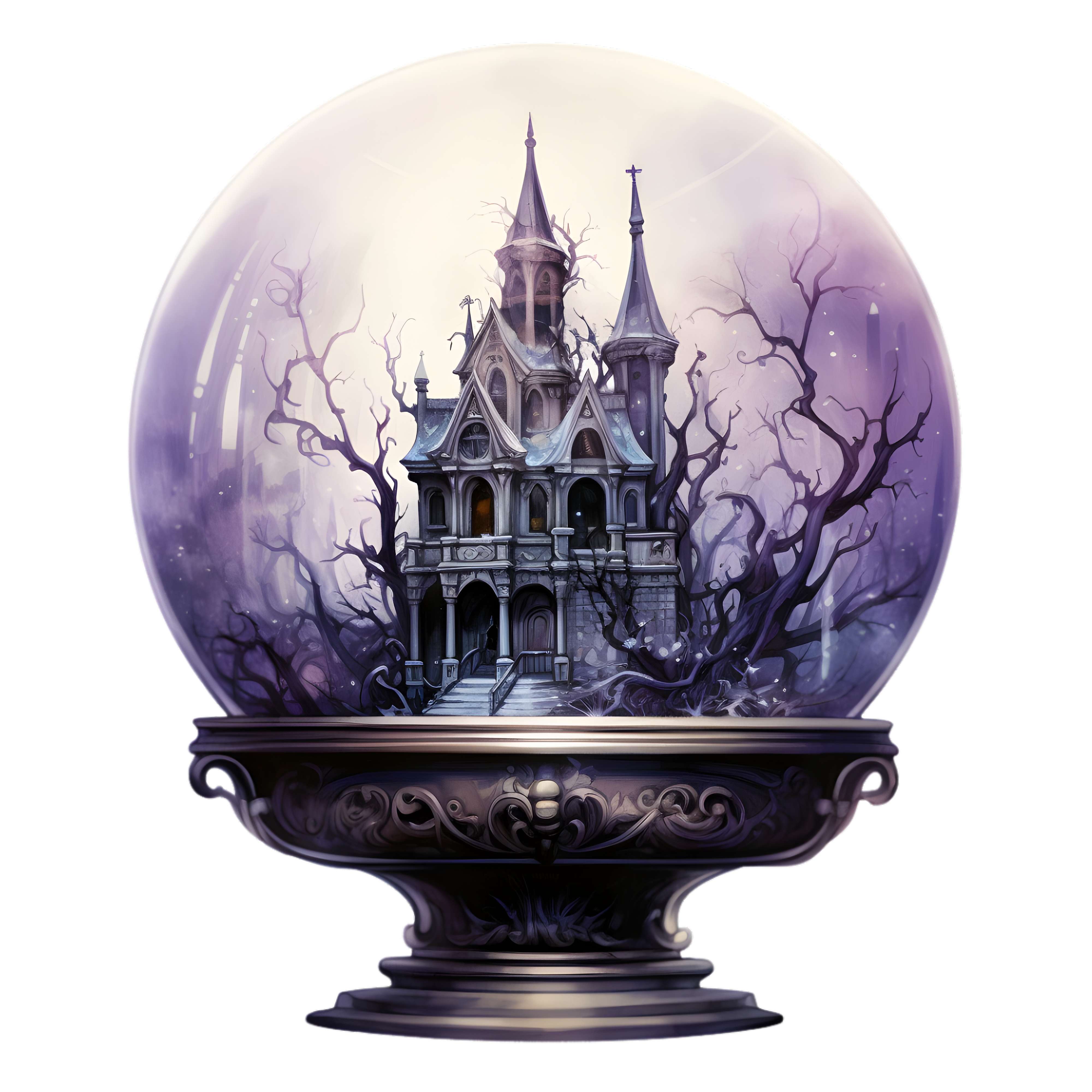 Gothic Crystal Ball Sublimation Clipart, Halloween PNG, Goth - Inspire ...