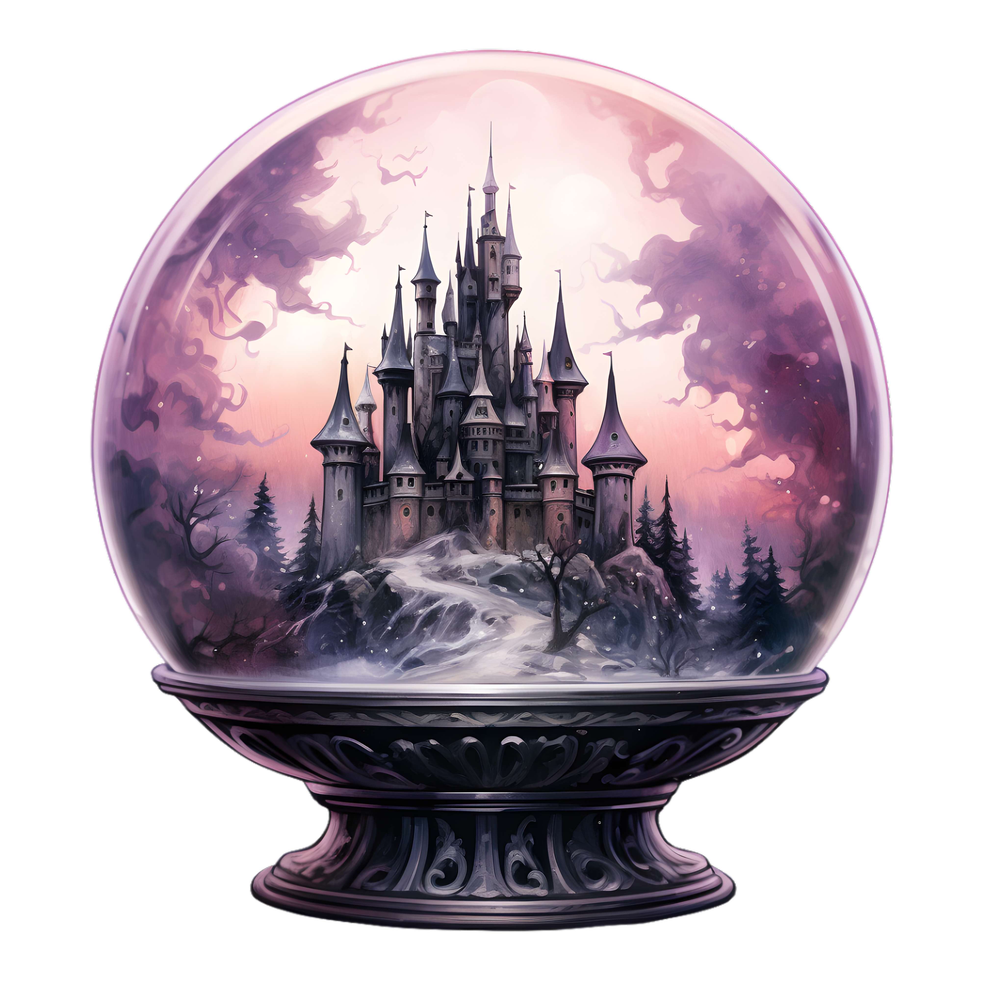 Gothic Crystal Ball Sublimation Clipart, Halloween PNG, Goth - Inspire ...
