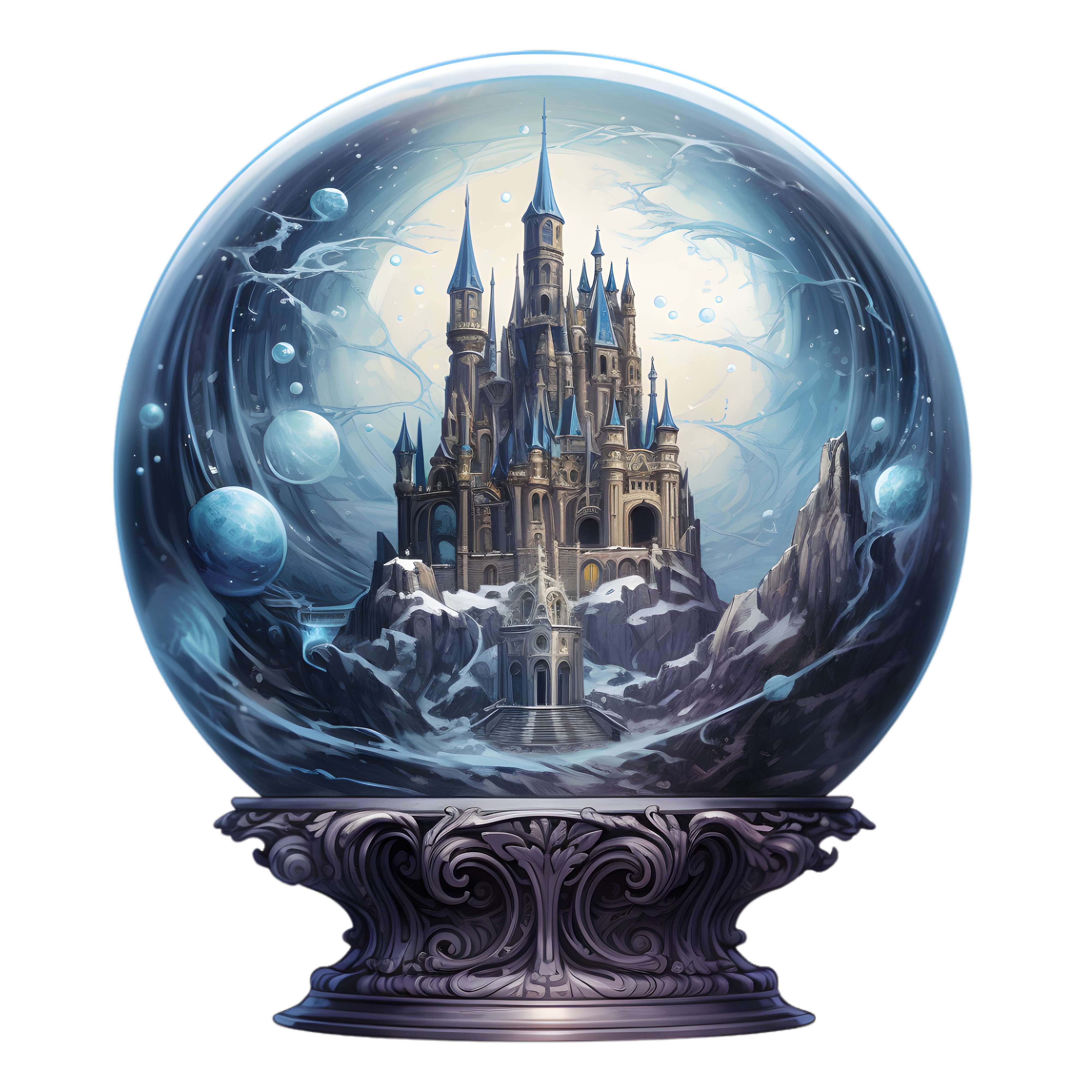 Gothic Crystal Ball Sublimation Clipart, Halloween PNG, Goth - Inspire ...