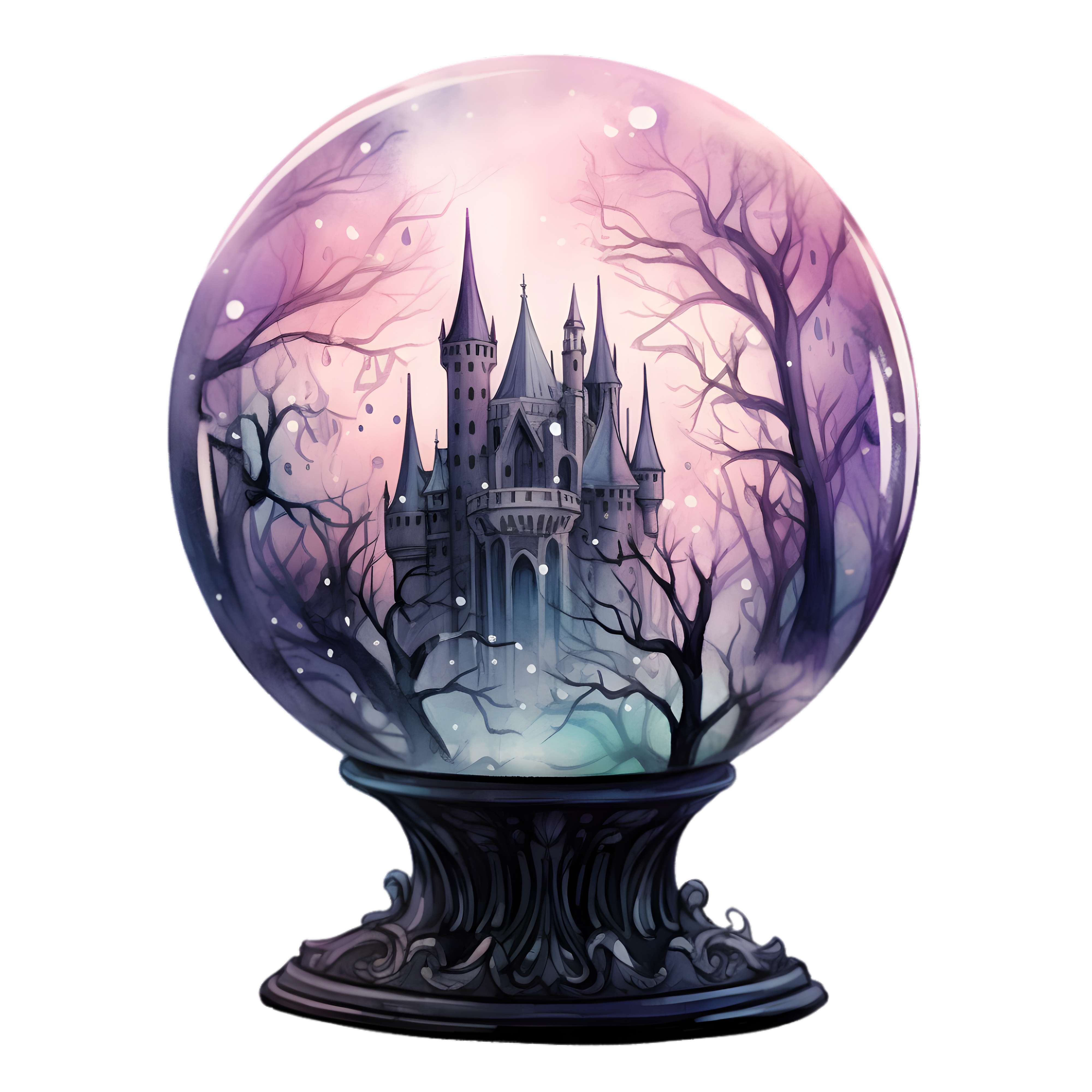 Gothic Crystal Ball Sublimation Clipart, Halloween PNG, Goth - Inspire ...
